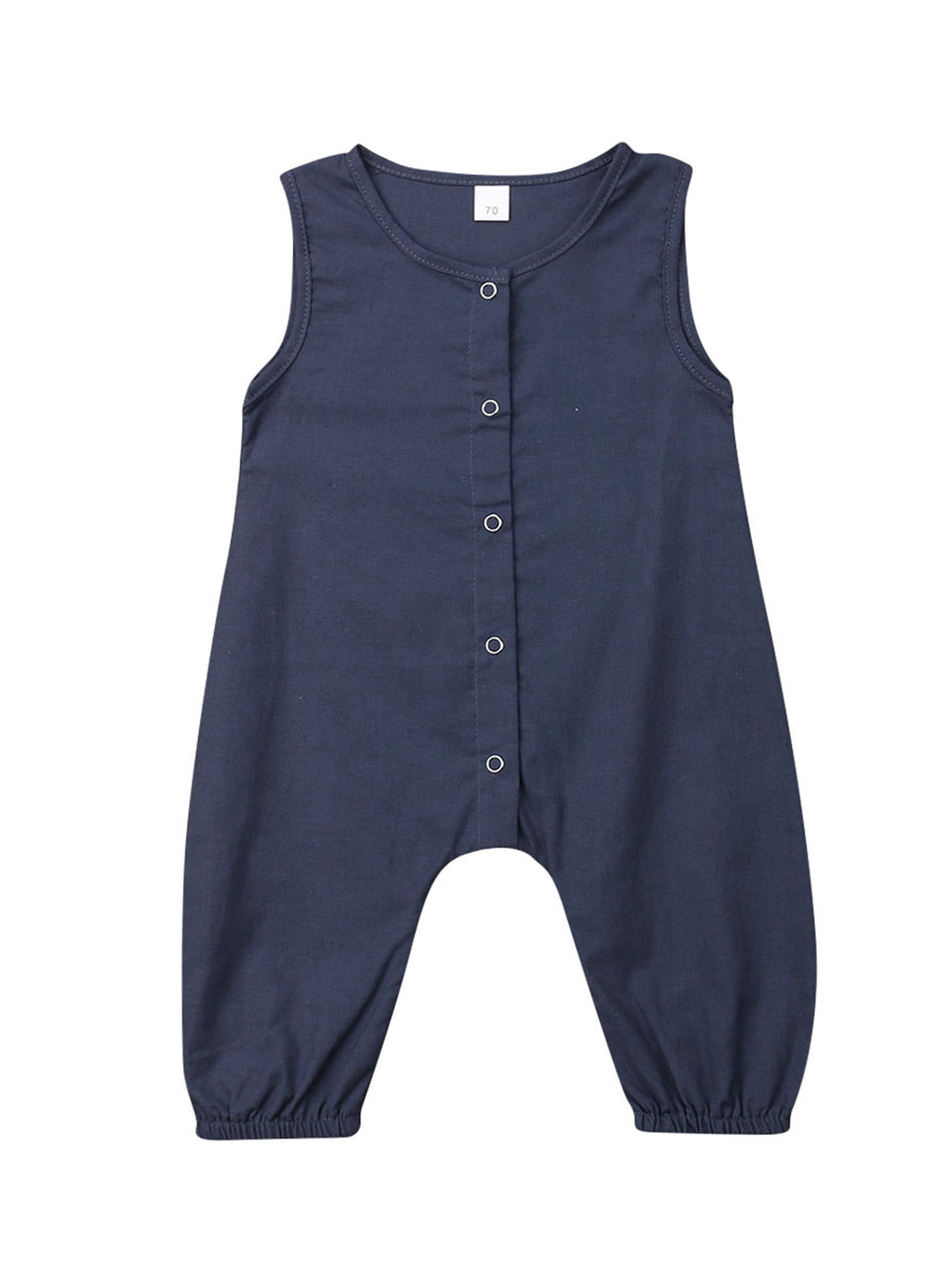 Huakaishijie Newborn Baby Boy Girl Solid Romper One Piece Outfit Cotton ...