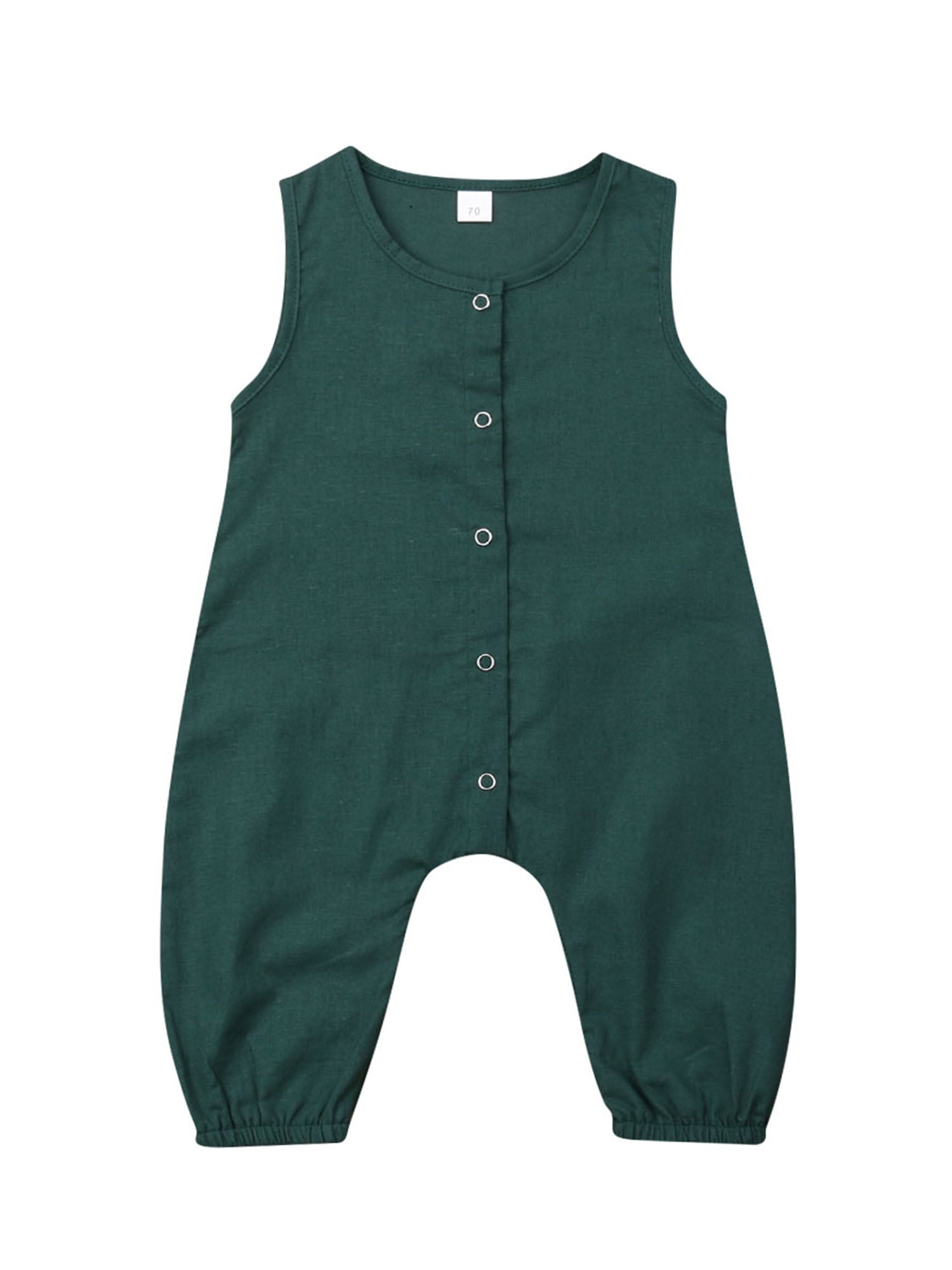 Huakaishijie Newborn Baby Boy Girl Solid Romper One Piece Outfit Cotton ...