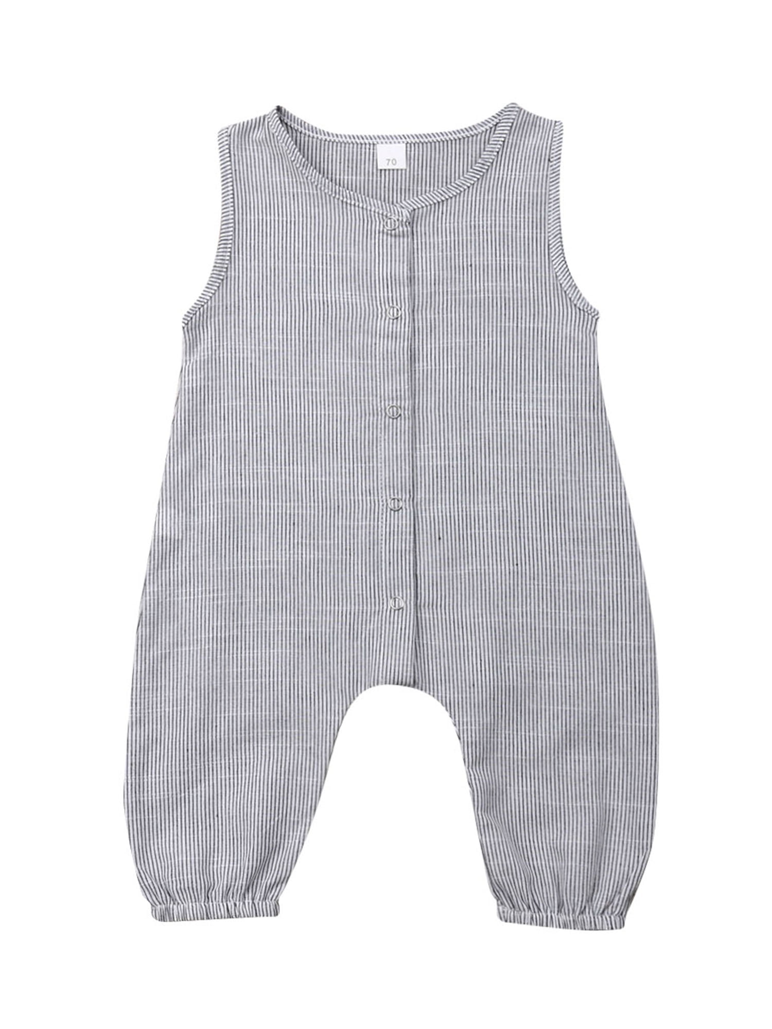 Huakaishijie Newborn Baby Boy Girl Solid Romper One Piece Outfit Cotton ...