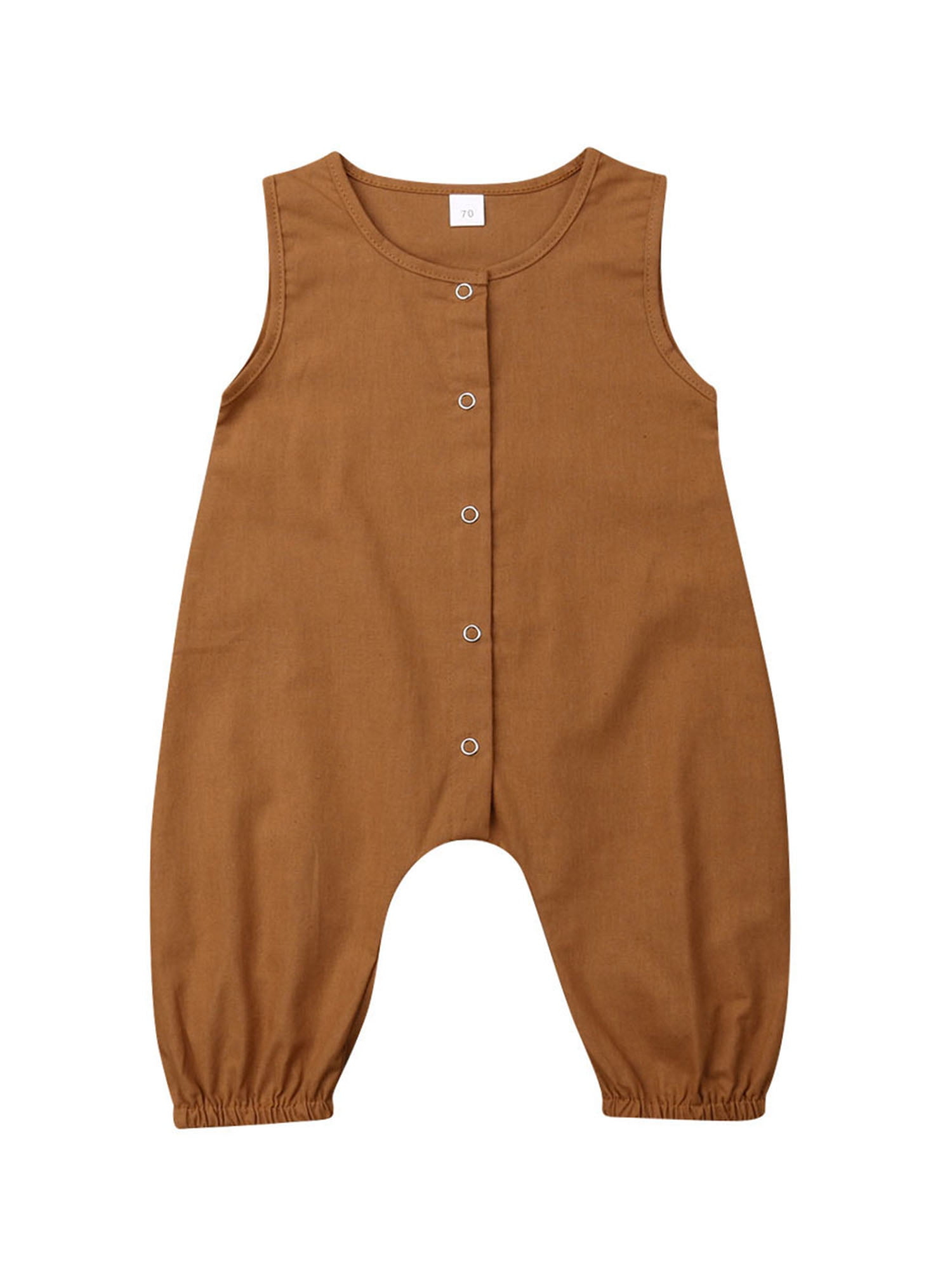 Huakaishijie Newborn Baby Boy Girl Solid Romper One Piece Outfit Cotton ...