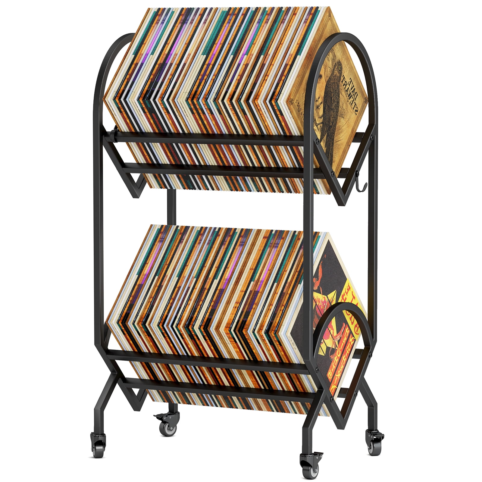 Huakan Vinyl Record Holder for Albums, Record Rack Display up to 200 ...