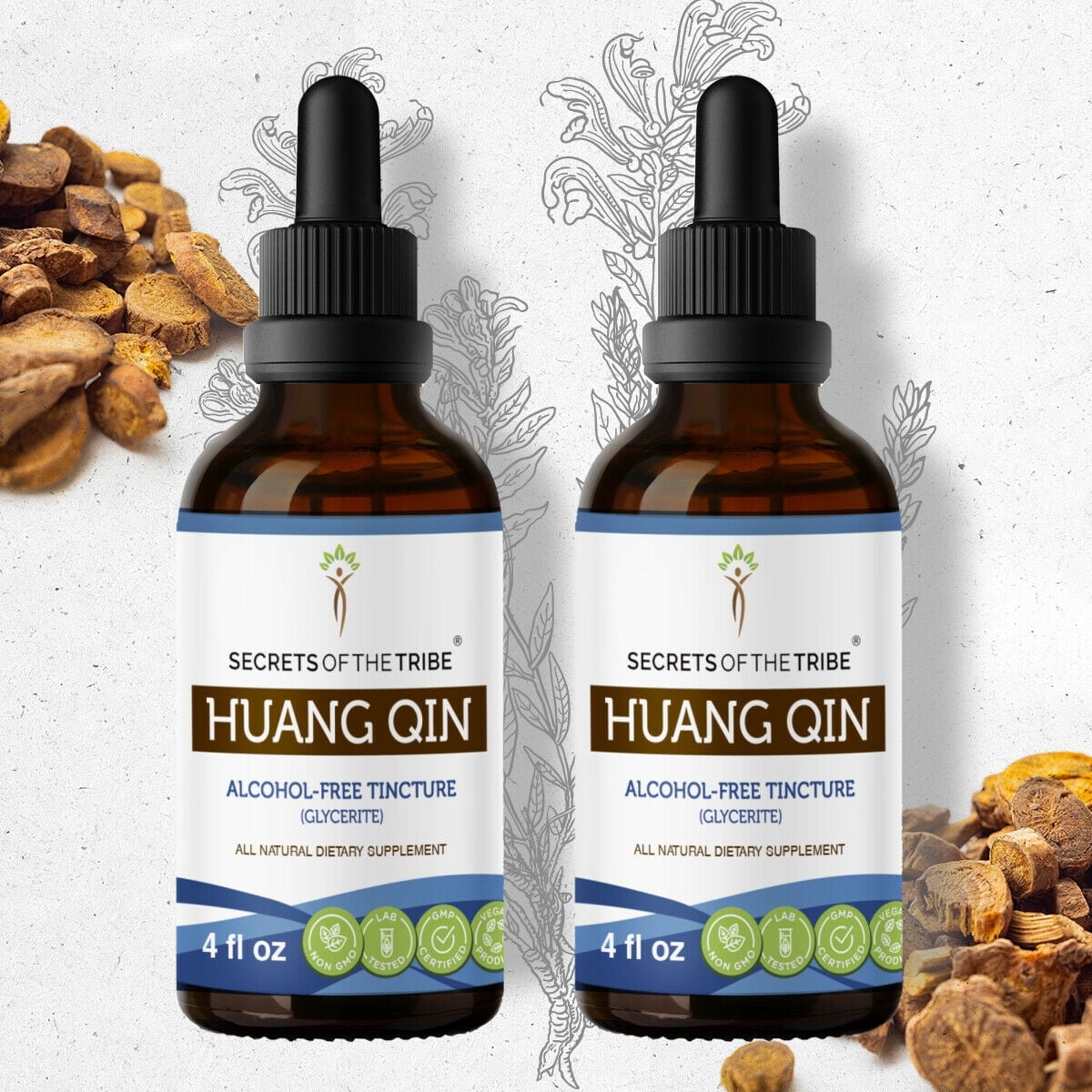 Secrets Of The Tribe Huang Qin Tincture Dietary Supplement, Natural ...