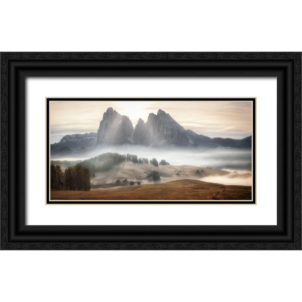 Huang, Stan 24x14 Black Ornate Wood Framed with Double Matting Museum ...