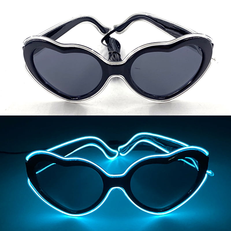 Huang Zhiwei Light Up LED Glasses 5 Colors Heart Shape Glow Glasses ...