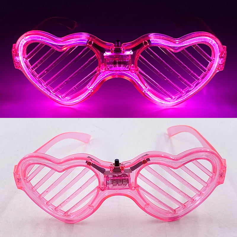 Huang Zhiwei Light Up LED Glasses 5 Colors Heart Shape Glow Glasses ...