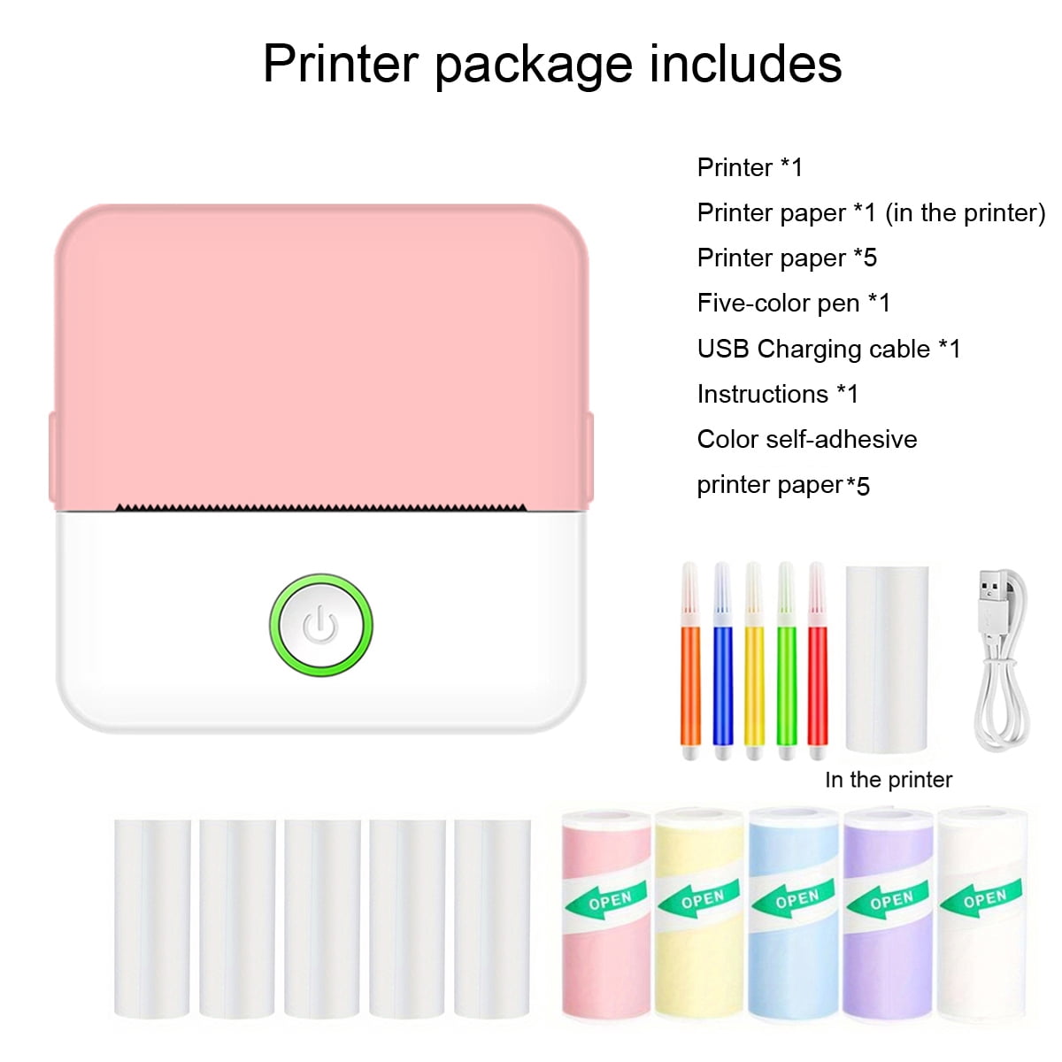 Huang ZhiweiMini Portabl Printer Inkless Sticker Maker, Free Cut Small ...