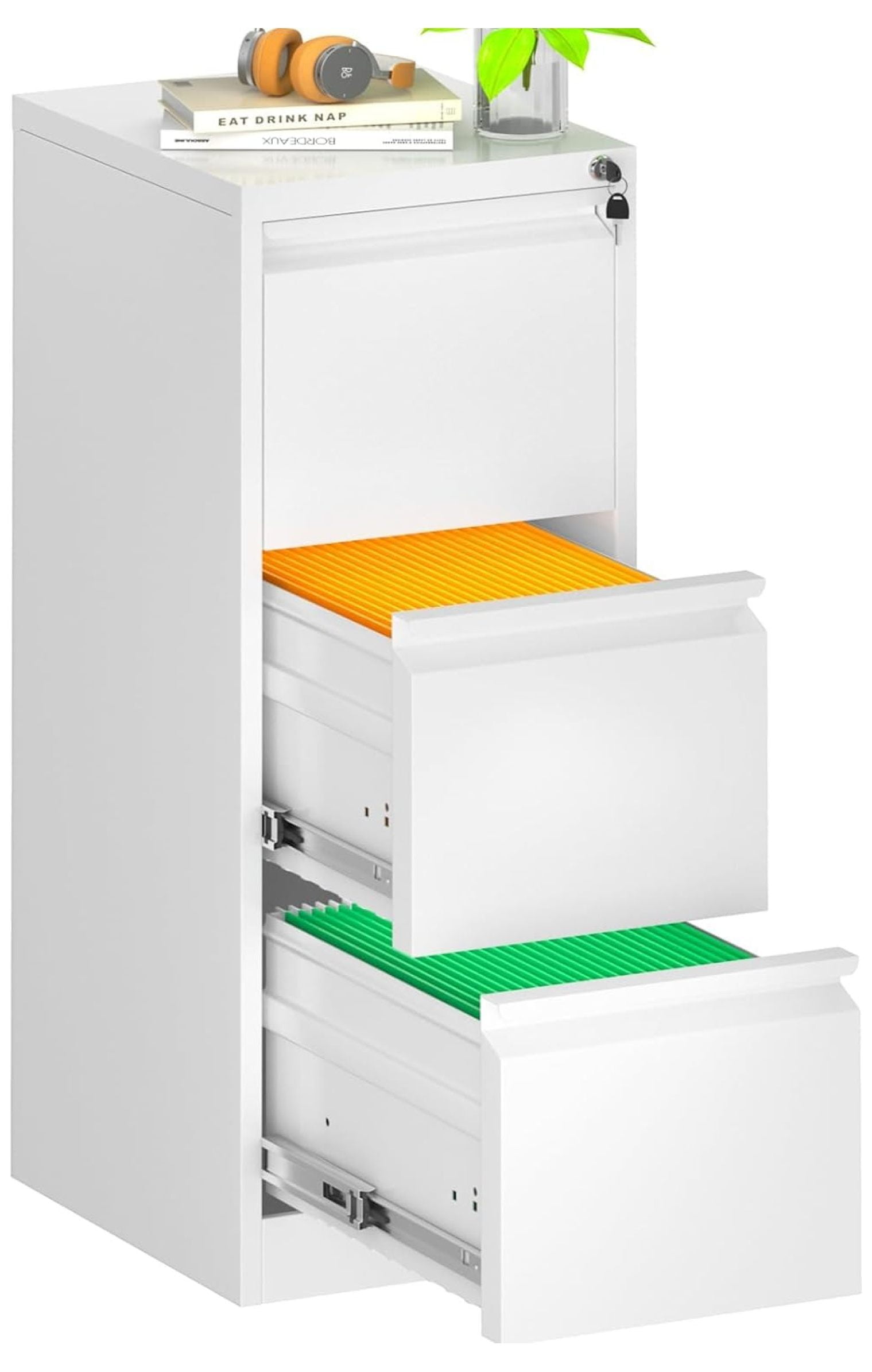 Huang zhong wen 3 Drawer File Cabinet, 18” D Vertical File Cabinet with ...