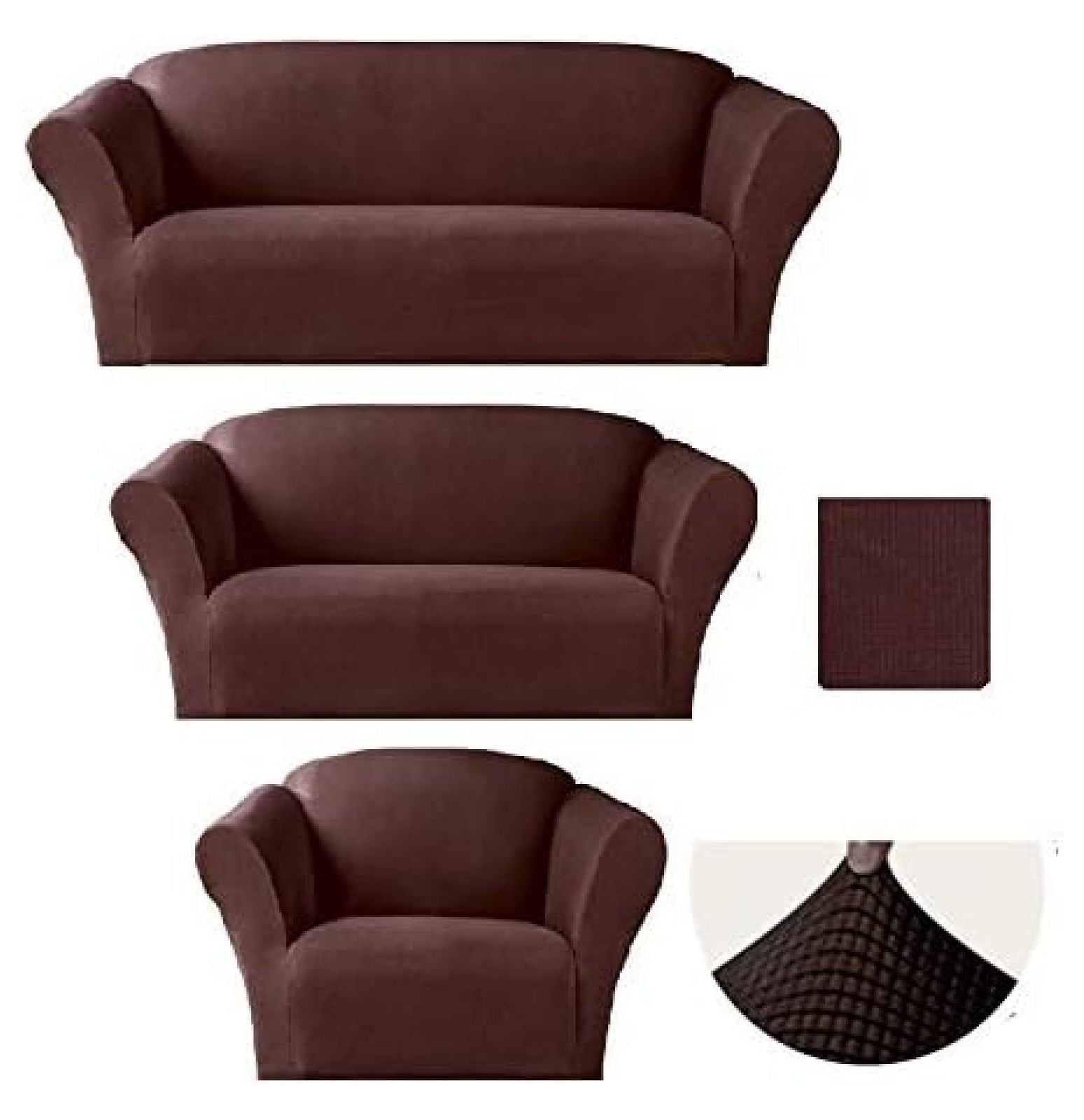 Huang zhong wen 3-Piece Couch Cover Set, Sofa, Loveseat, and Arm Chair ...