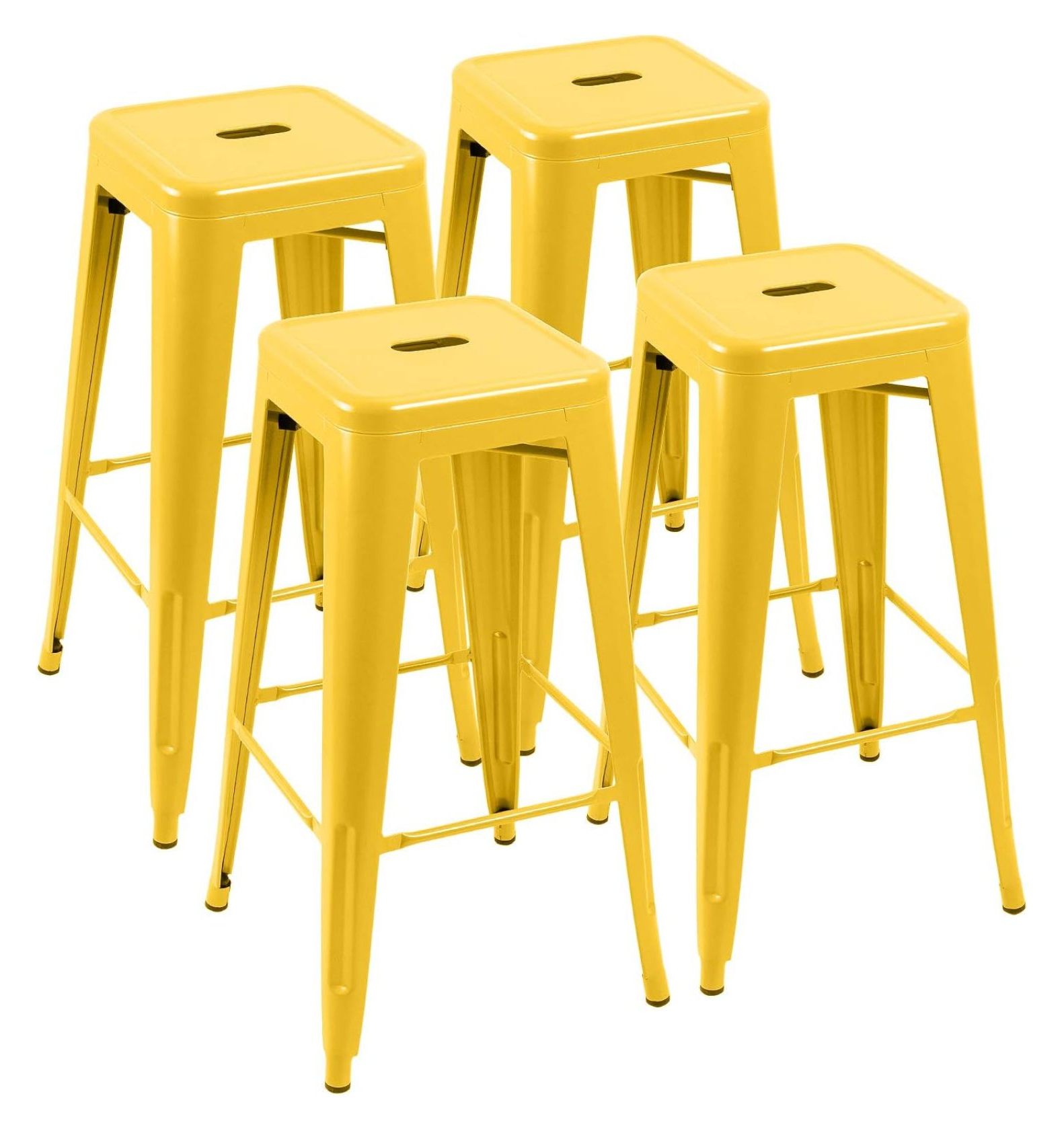 Huang zhong wen 30 Inches Metal Bar Stools High Backless Tolix Indoor-Outdoor Stackable Barstool ...
