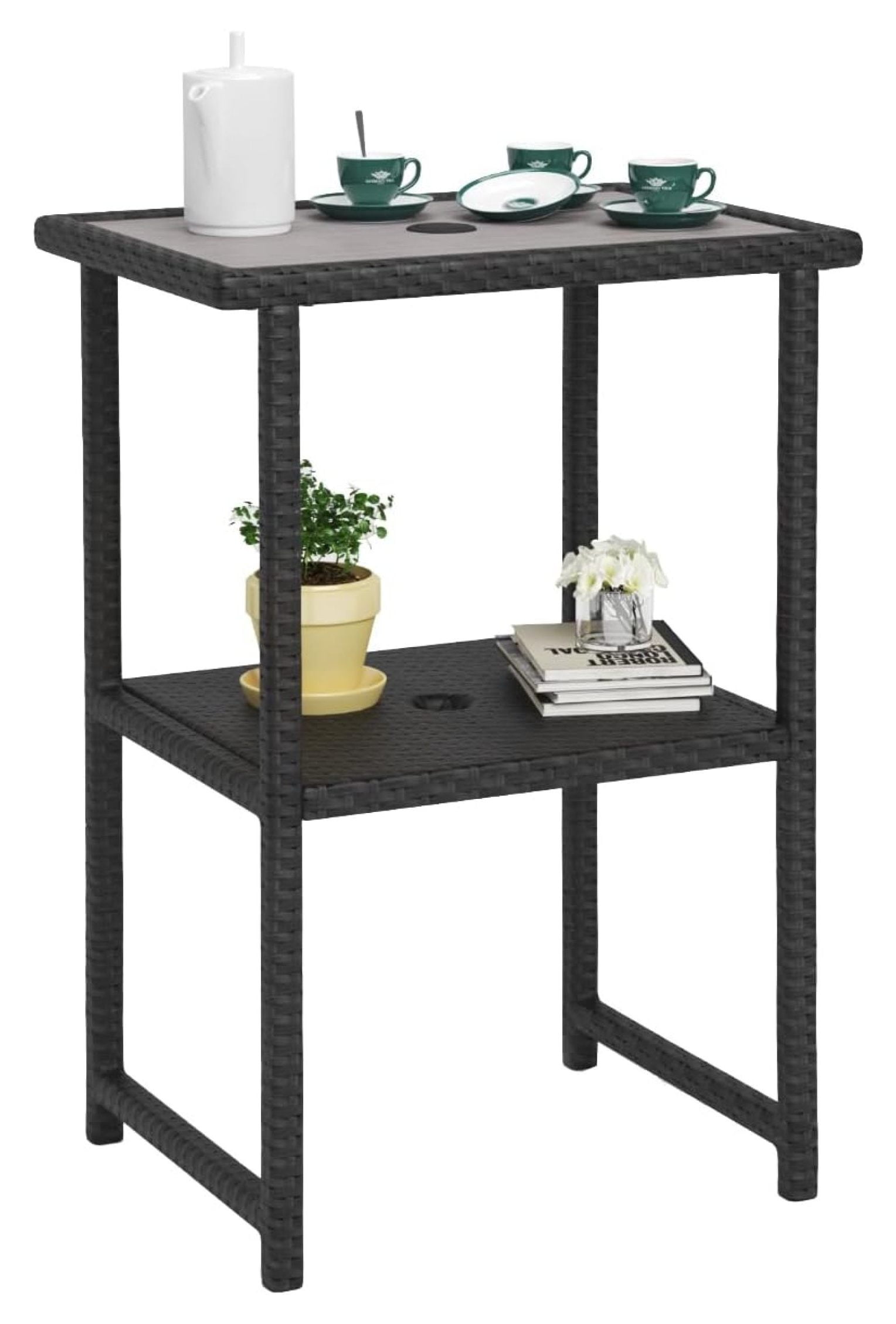 Huang zhong wen 36" Height Wicker Bar Counter, Patio High Top Rattan ...