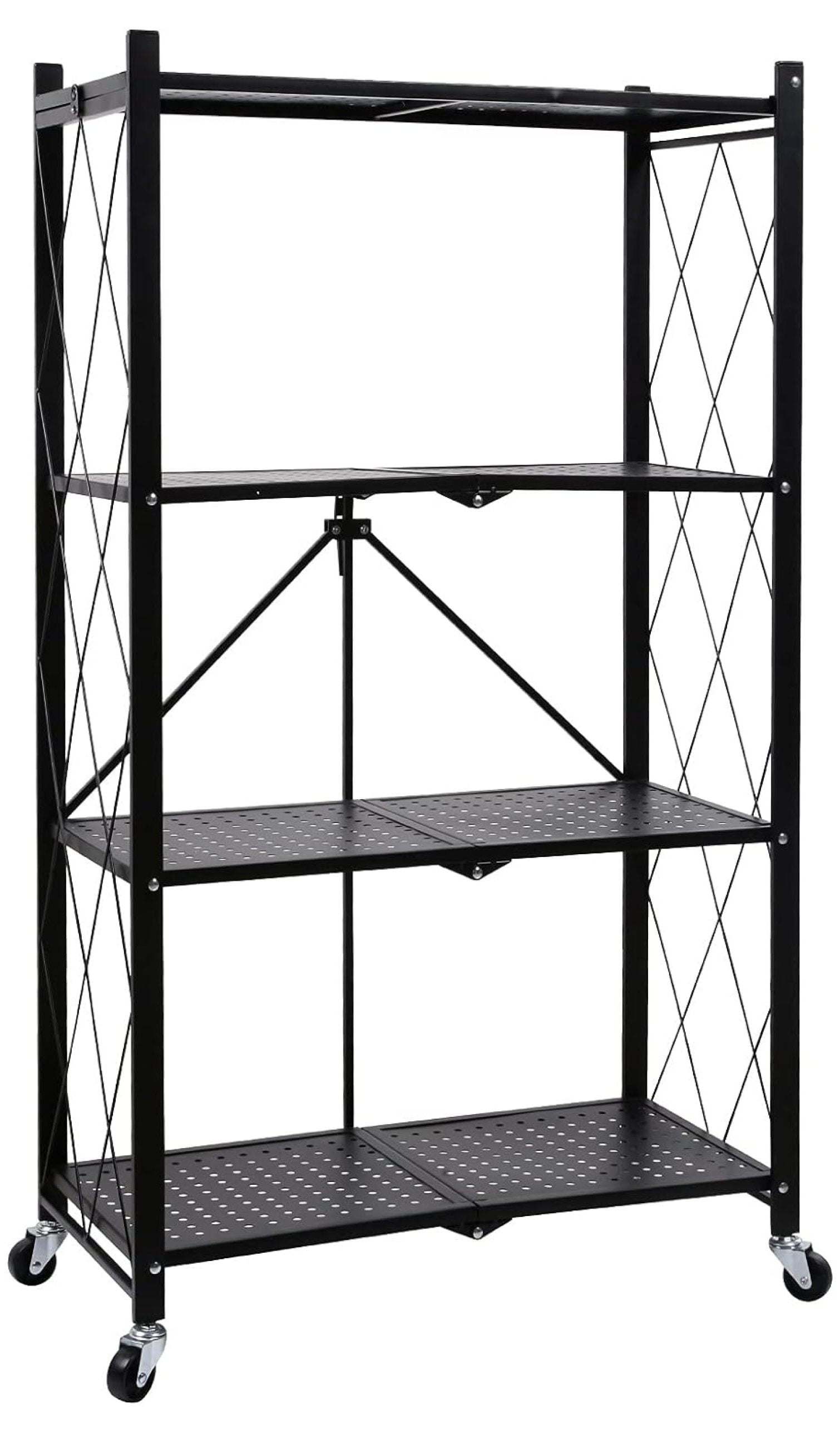 Huang zhong wen 4-Tier Heavy Duty Foldable Metal Rack Storage Shelving ...