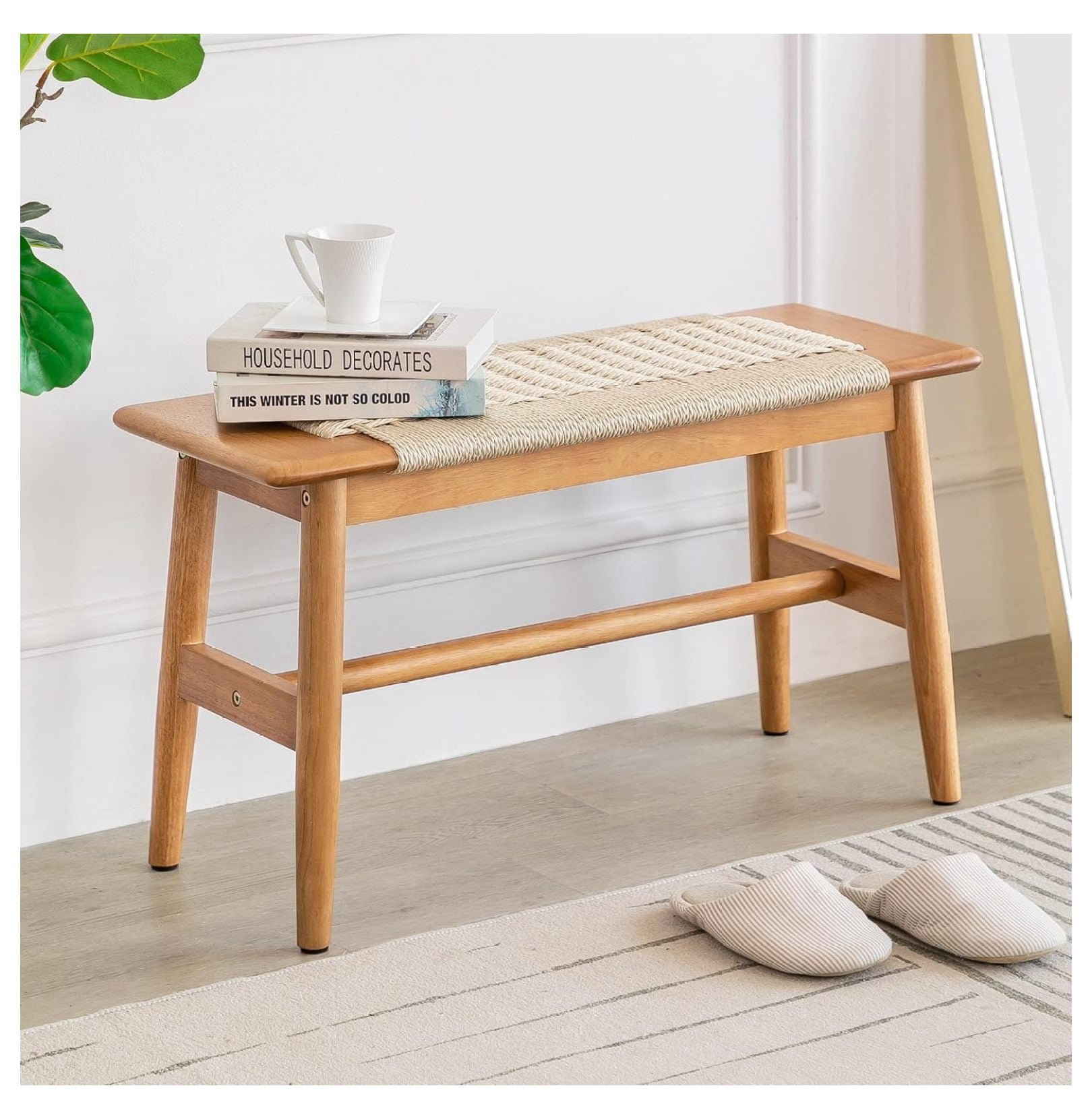 Huang zhong wen Entryway Bench, Wood Bench for Bedroom, 31.5 inch Bench ...