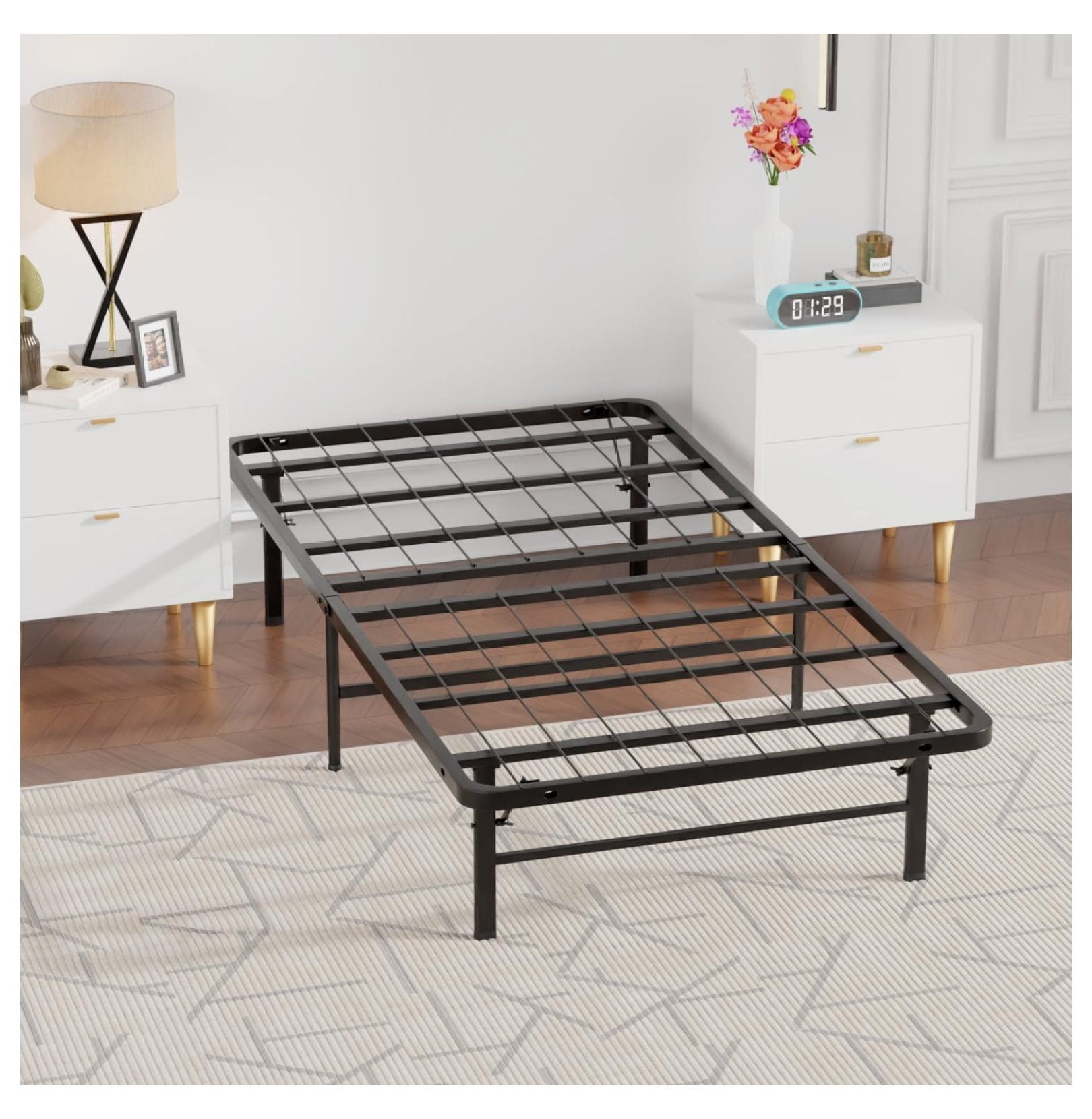 Huang zhong wen Folding Bed Frame,14 Inch Metal Foldable Bed Frame with ...