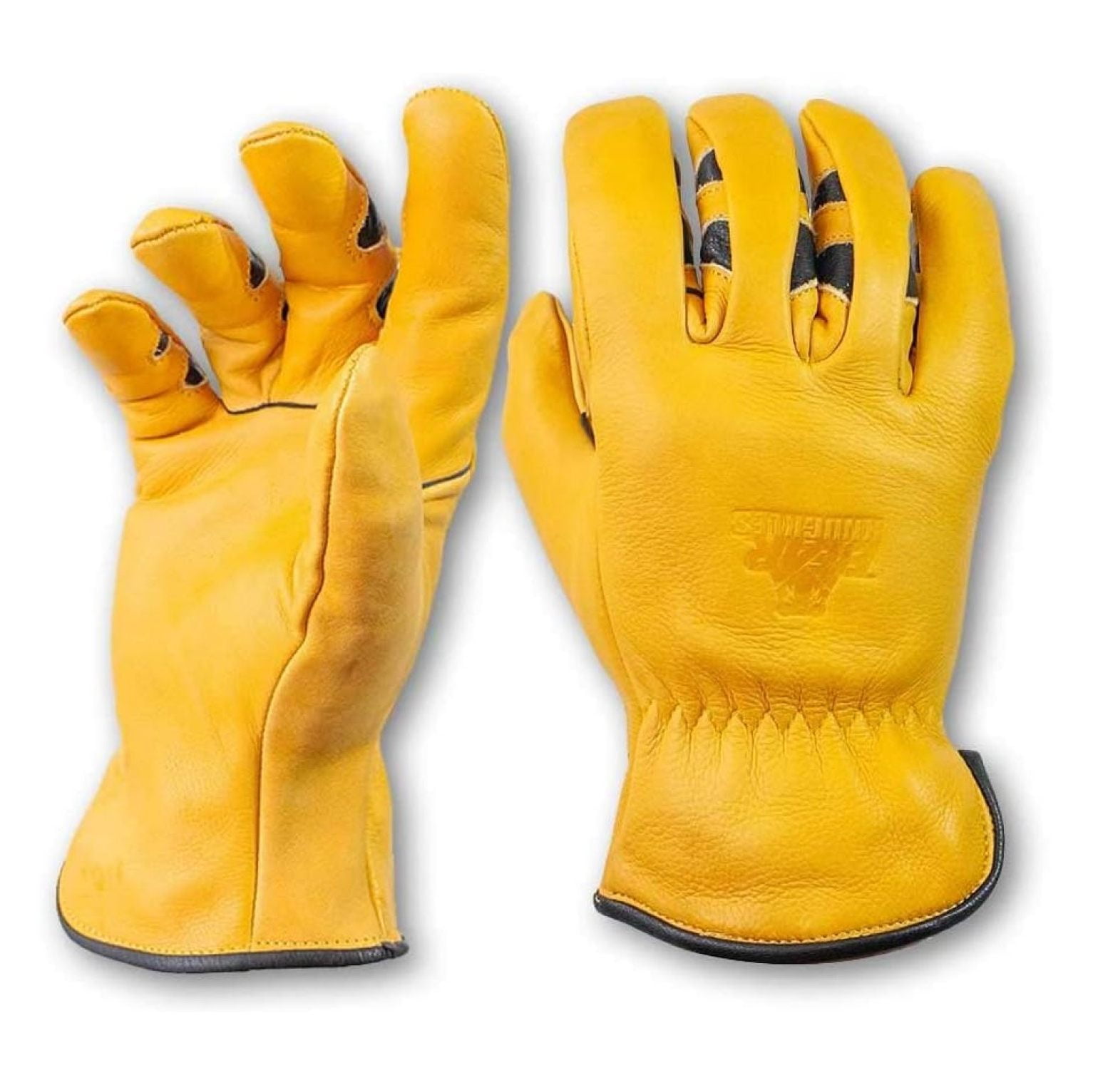 Huang zhong wen Heavy Duty Cowhide Leather Work Gloves | Patented Pre-Curved Finger Design ...