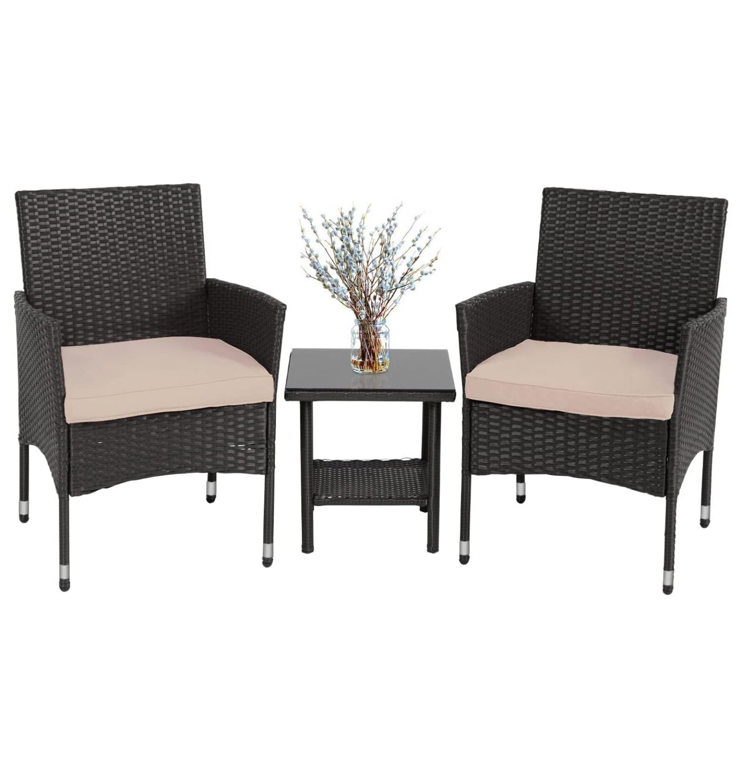 Huang zhong wen Outdoor Wicker Bistro Rattan Chair Conversation Sets ...