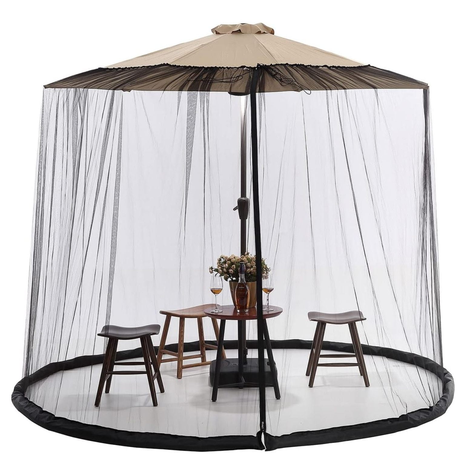 Huang zhong wen Patio Umbrella Mosquito Net, Polyester Mesh Umbrella ...