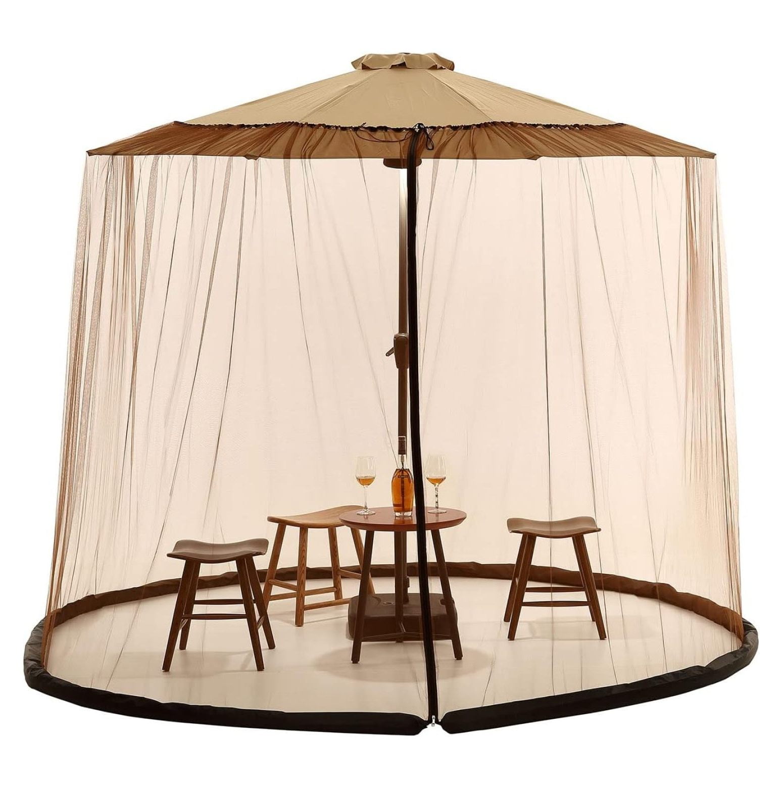 Huang zhong wen Patio Umbrella Mosquito Net, Polyester Mesh Umbrella ...