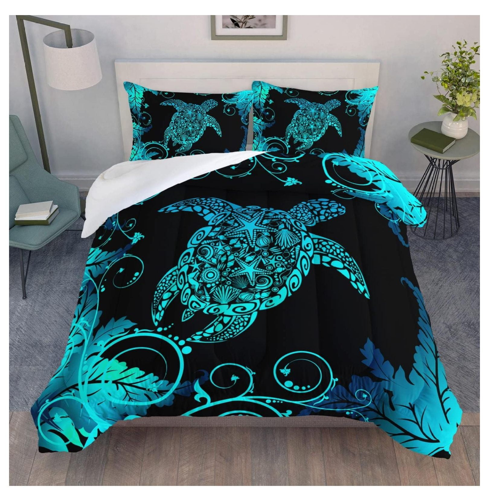 Huang zhong wen Polynesian Sea Turtle Comforter Set Queen Size, Dreamy ...