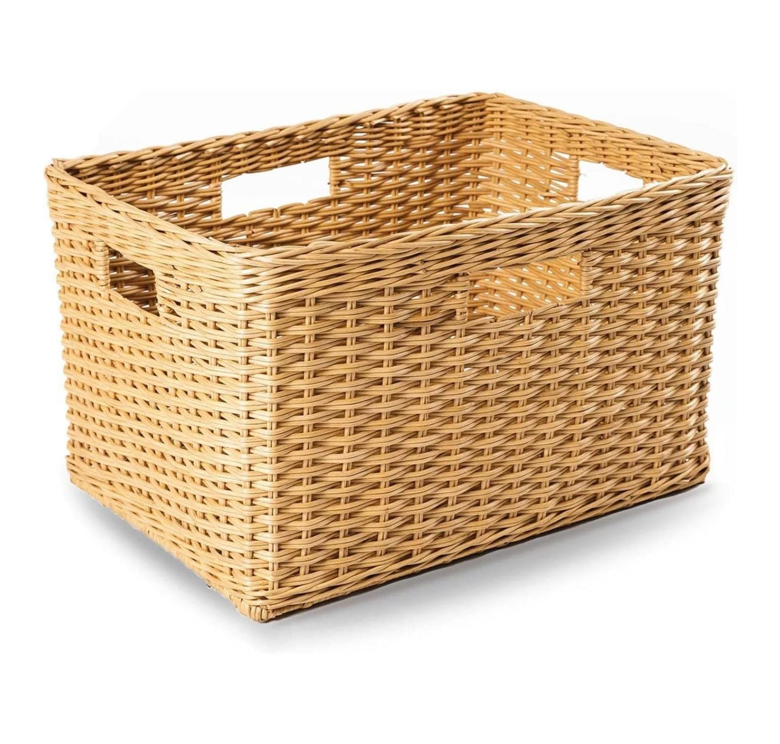 Huang zhong wen Tall Rectangular Wicker Storage Basket, Large, 22.5 in ...