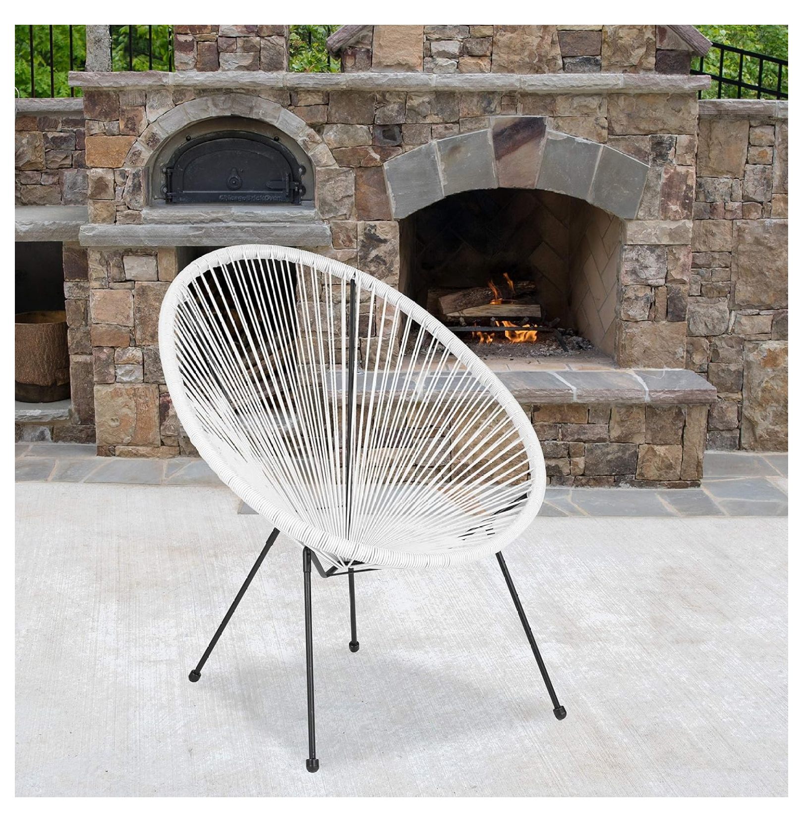 Huang zhong wen White Papasan Bungee Lounge Chair - Walmart.com