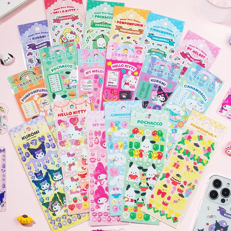 HuangShi 30/50/100pcs Sanrio Waterproof Stickers Anime Cinnamon Kuromi ...