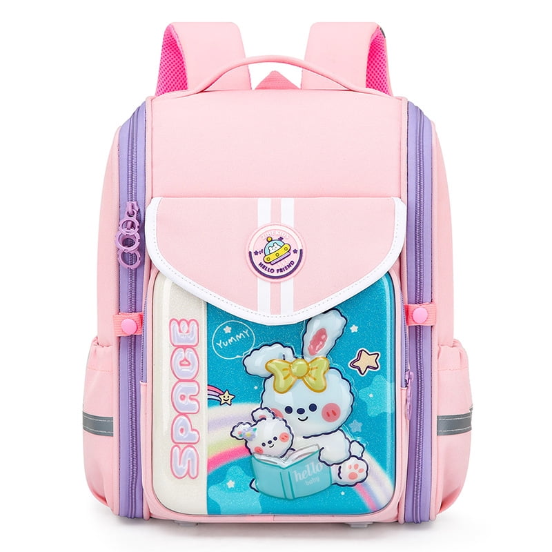 HuangShi Cute 3D Cartoon rabbit Girls School Bags Princess Purple Nylon ...