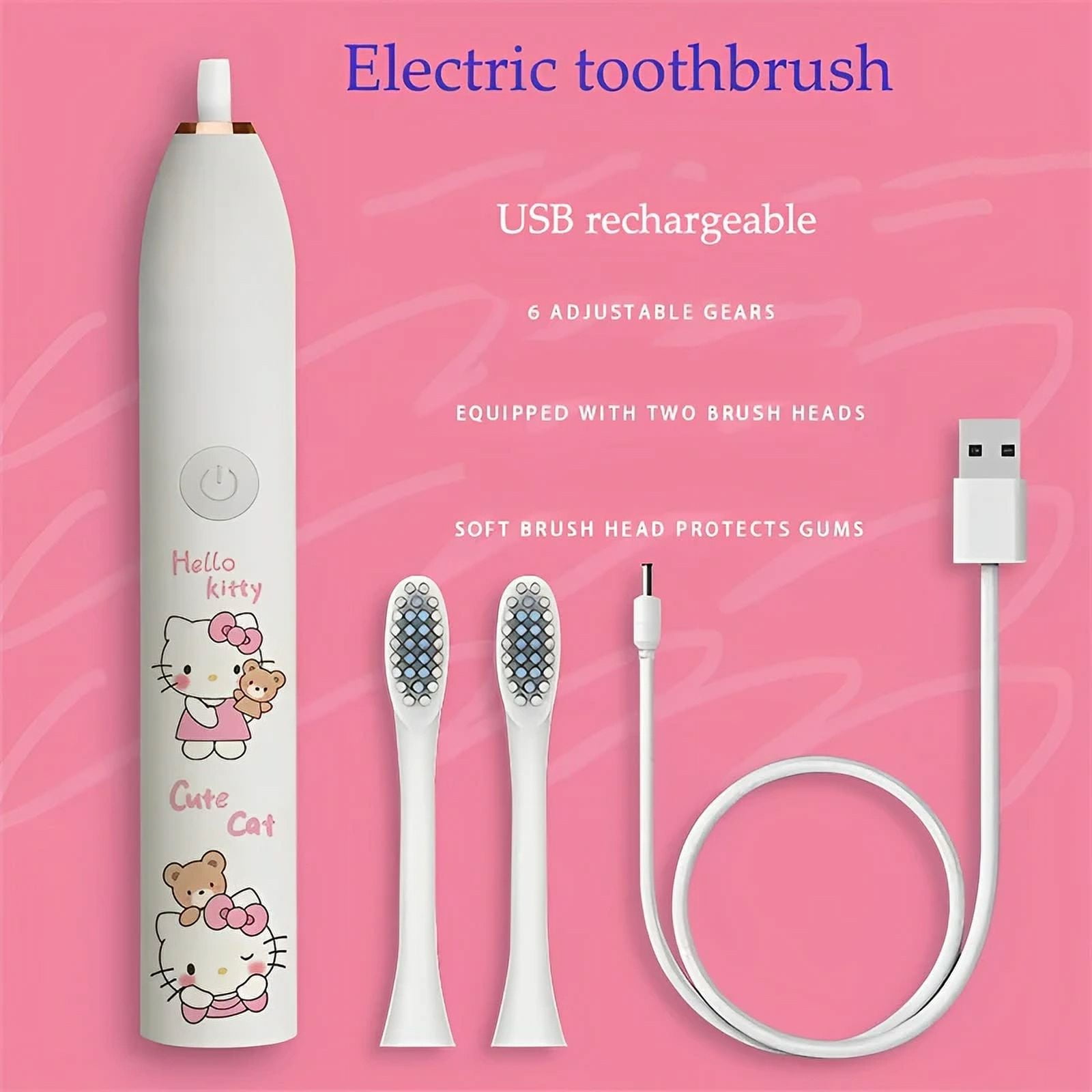 HuangShi Sanrio Kawaii Hello Kitty Electric Toothbrush Cartoon ...
