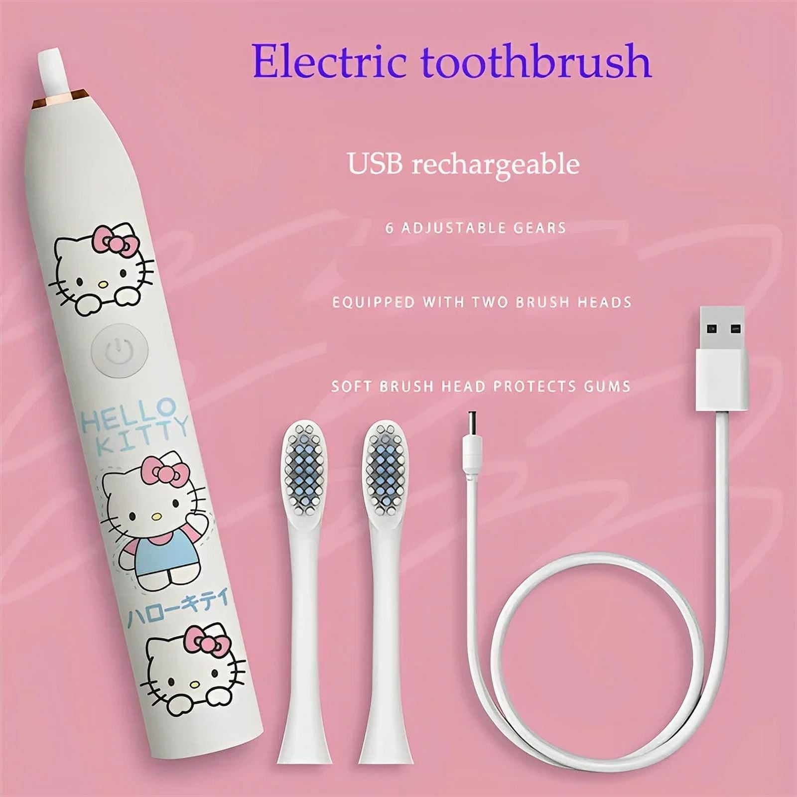 HuangShi Sanrio Kawaii Hello Kitty Electric Toothbrush Cartoon ...