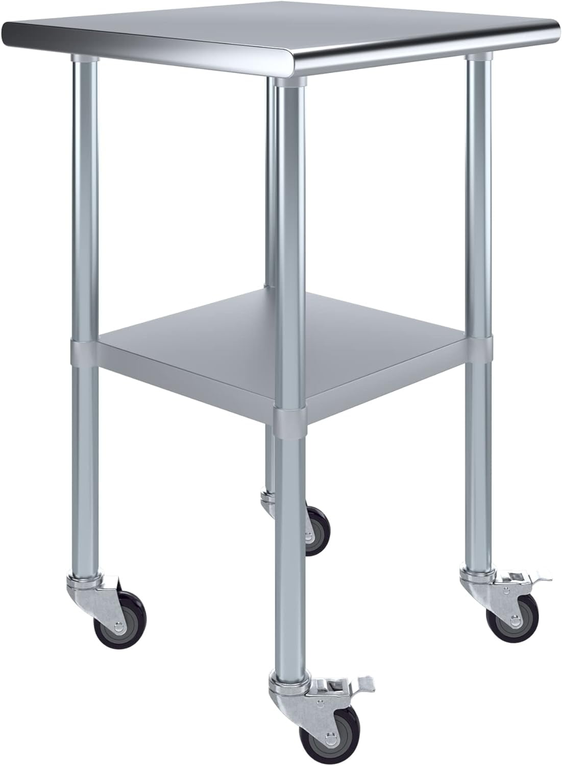 Huanghun 24" x 24" Stainless Steel Work Table with Casters | Heavy Duty ...