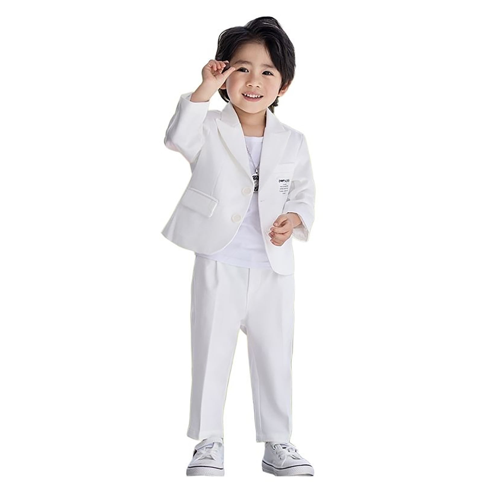 Huanglei Boys Business Suits Coat 3 Piece Outfit Tuxedo Set For Kids ...