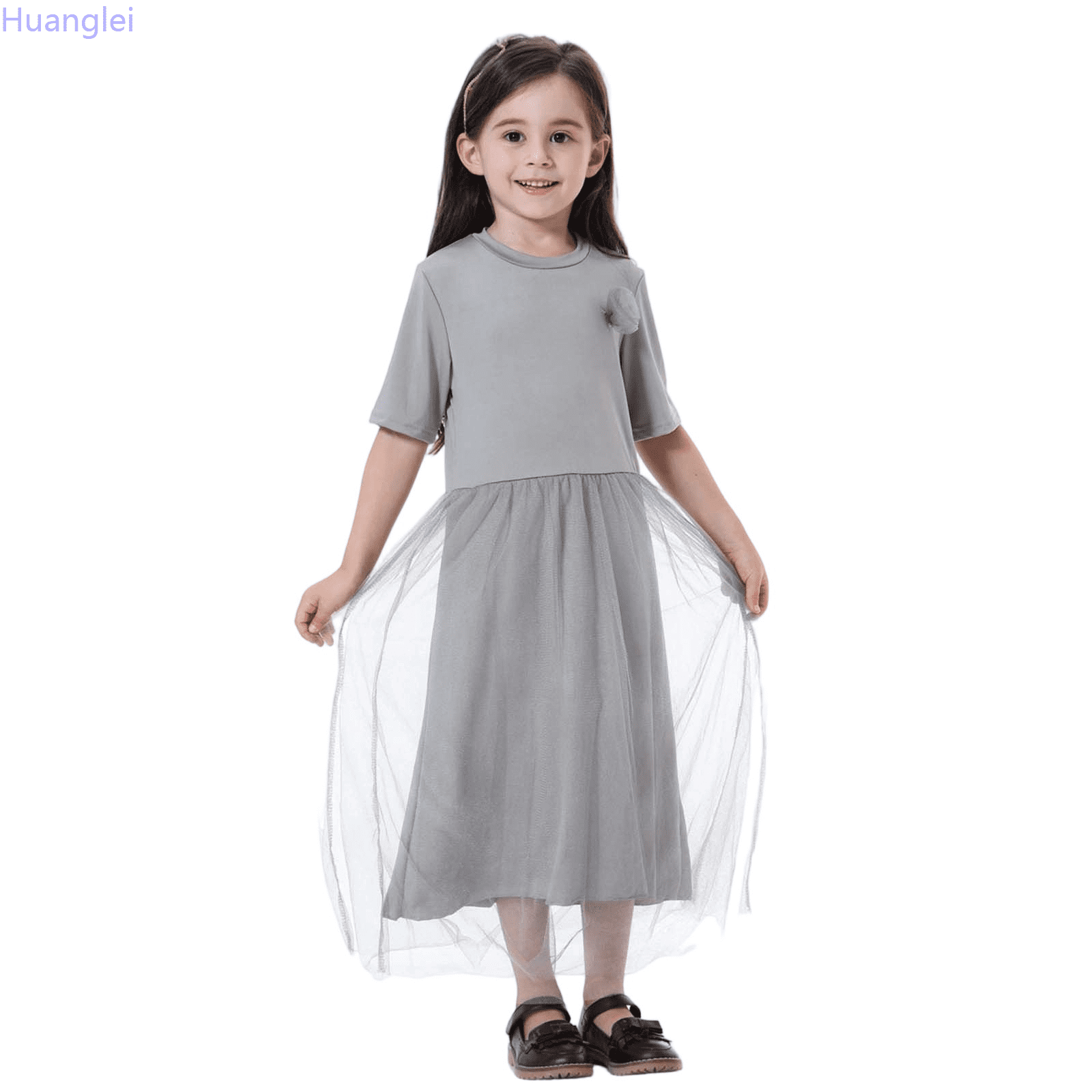 Huanglei Girls Elegant Long Dress For Celebration – Ethnic Style Round ...