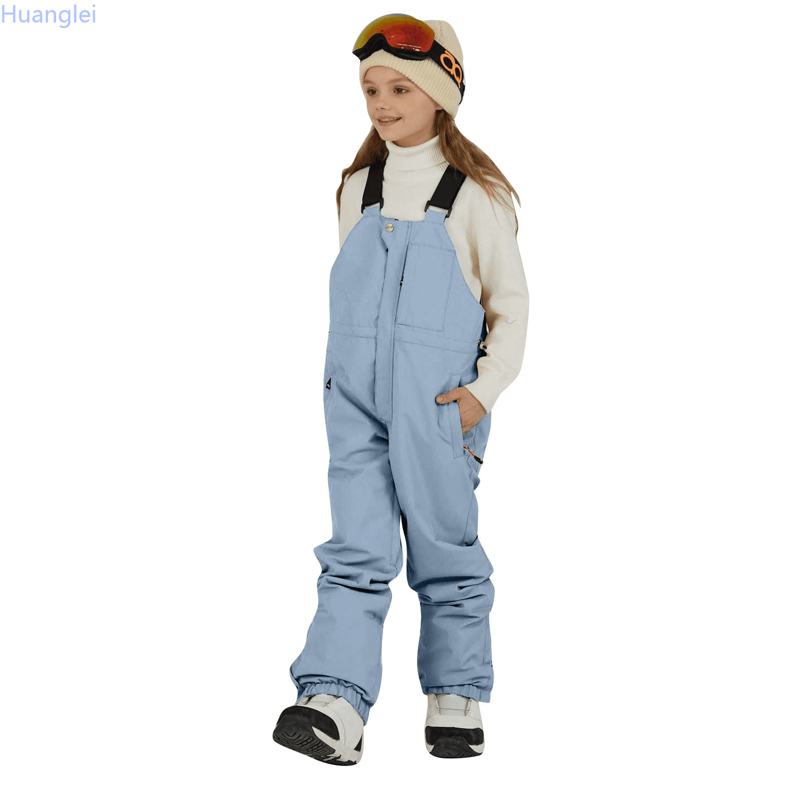 Huanglei Kids Adjustable Insulated Bib Overalls With Knee For Skiing ...
