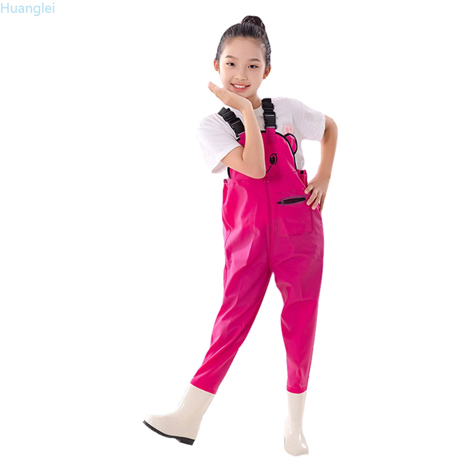 Huanglei Kids Boys Girls Chest Waders Youth Fishing Waders With Pocket ...