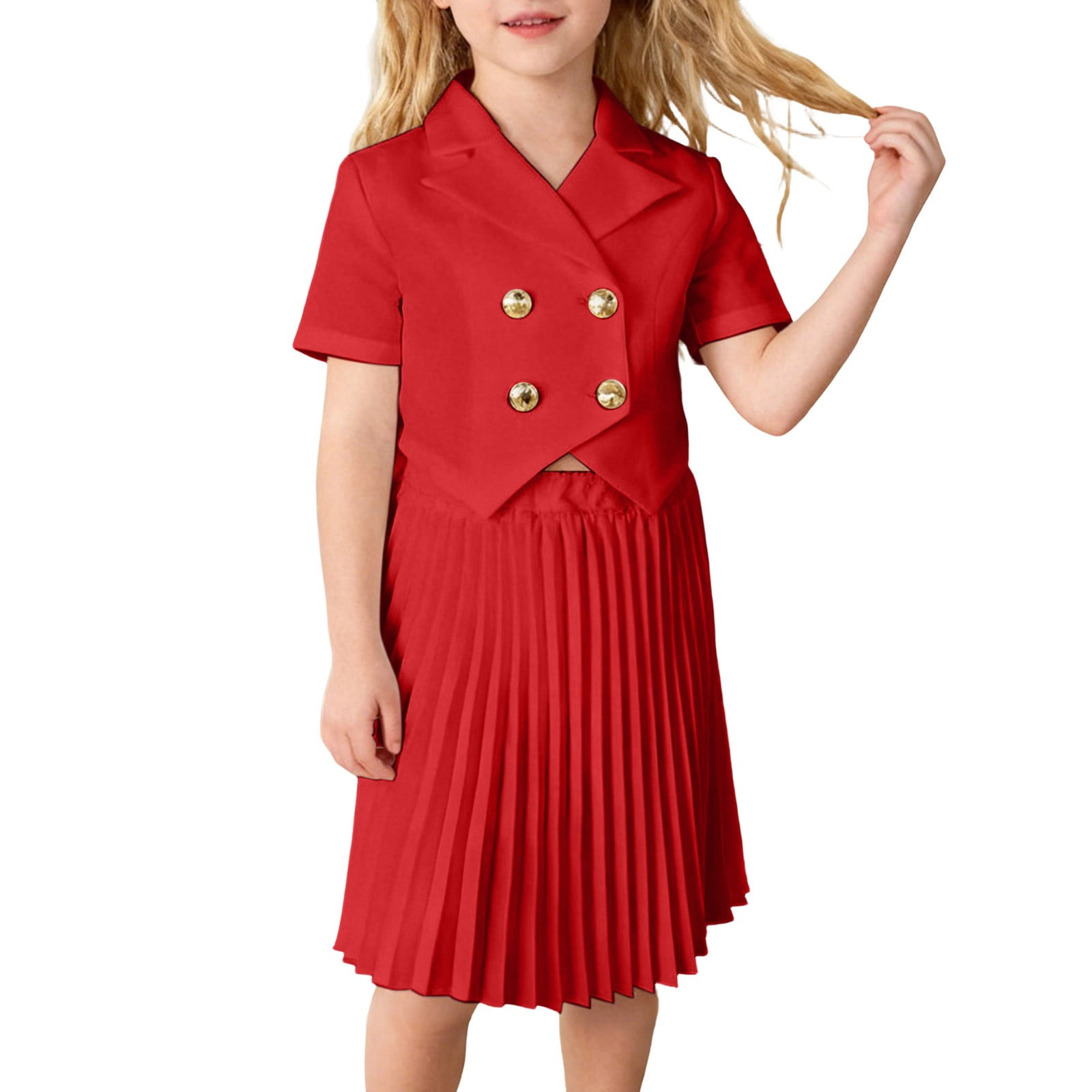 Huanglei Stylish Girls And Pleated Skirt Two Piece Fashionable ...
