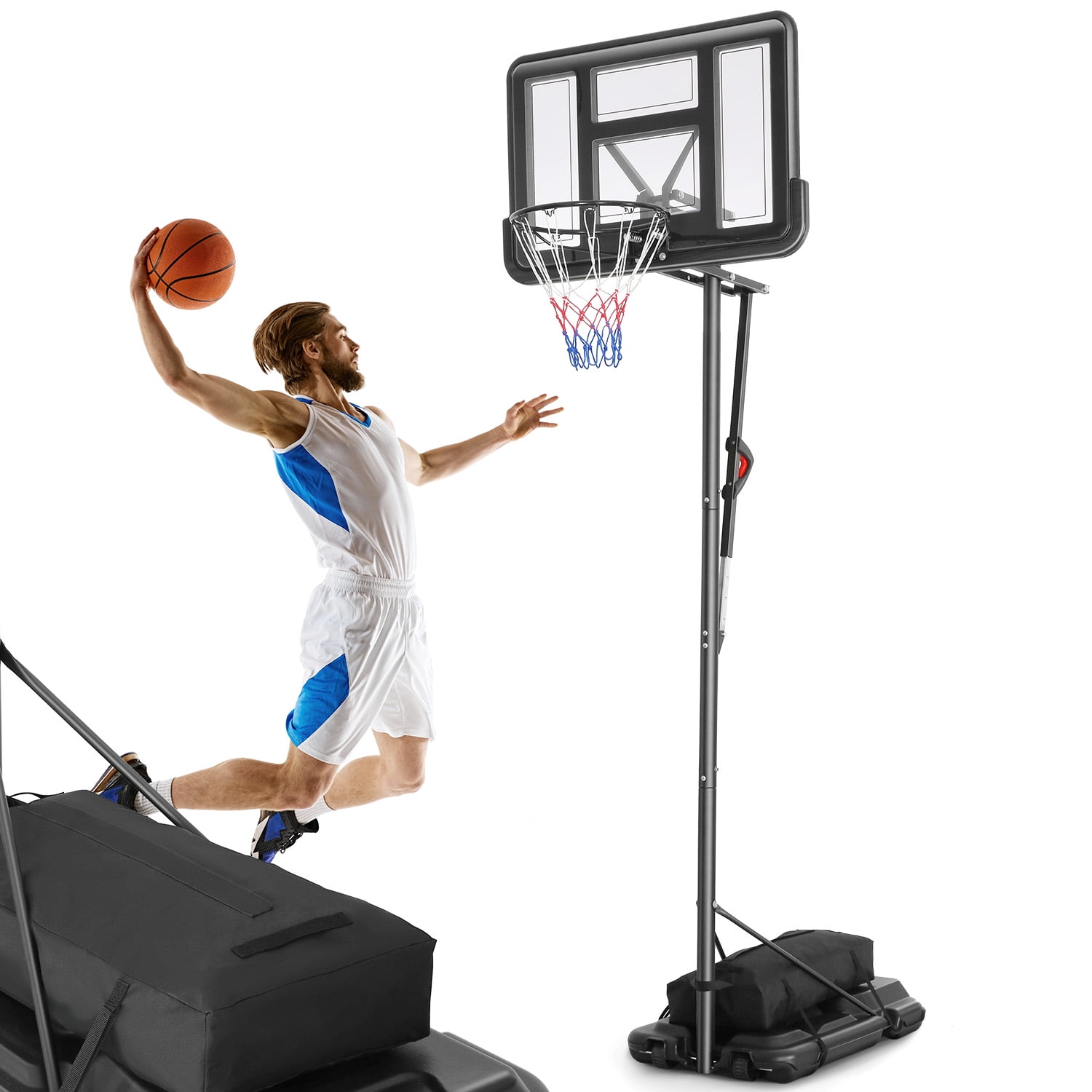 Huanherad Basketball Hoop Outdoor, 5.2-10FT Adjustable Height, Portable ...