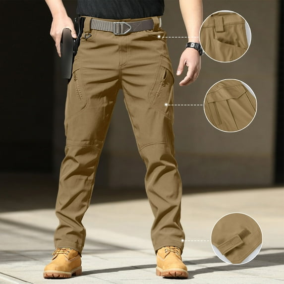 Huankd Men's Tactical Pants, Water Resistant Ripstop Cargo Pants ...