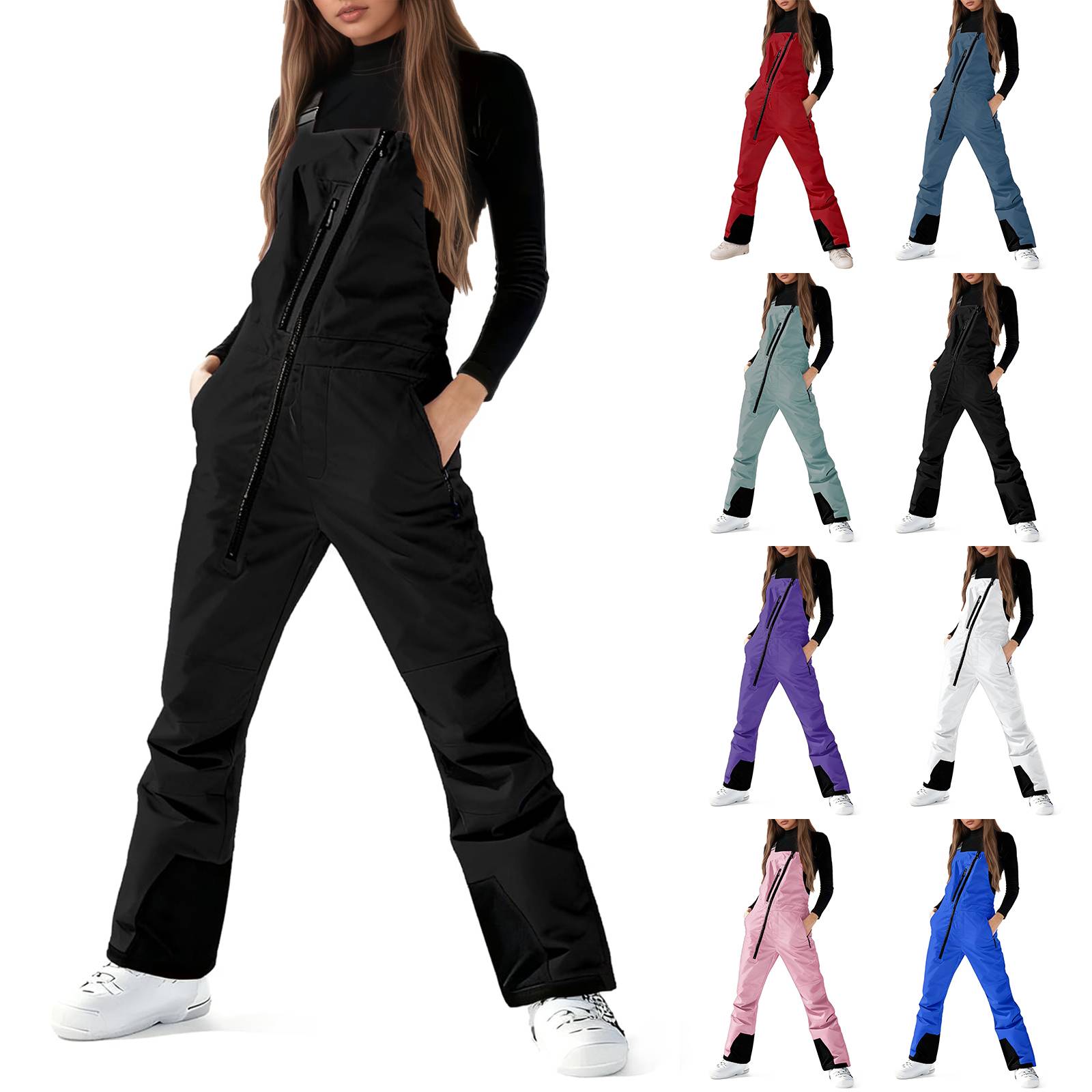 Huankd Women Ski Bib Snowboard Pants Snow Overalls Waterproof Windproof ...
