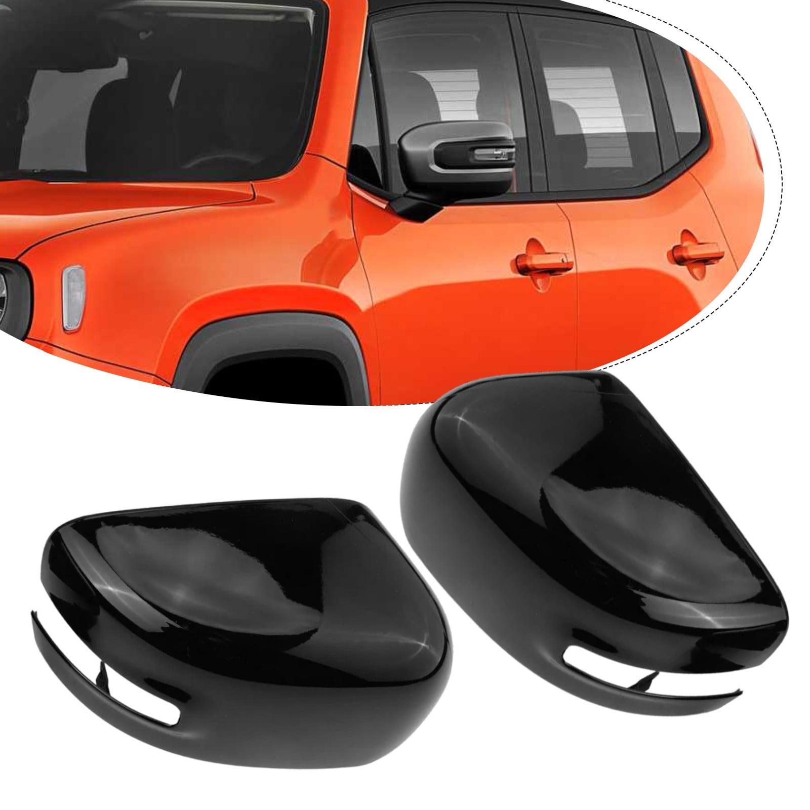 Huanke-1 Pair New Wing Mirror Cover Replacement For Jeep for Renegade ...