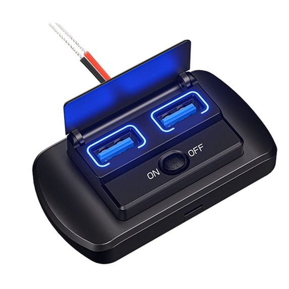 Huanke-12V USB Car Charging Adapter Panel Wall Mount Double USB Port ...