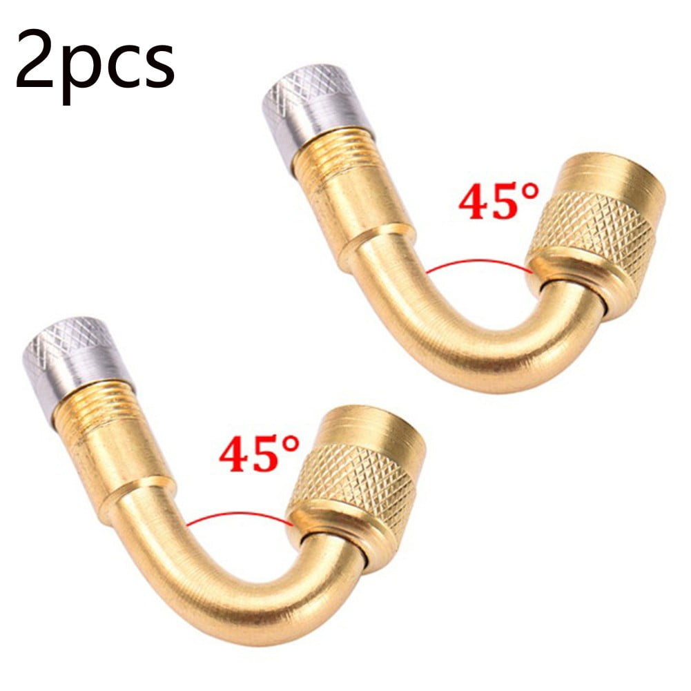 Huanke-2x 45° Copper Tyre Valve Extension Adaptor Tire Stem Extender ...