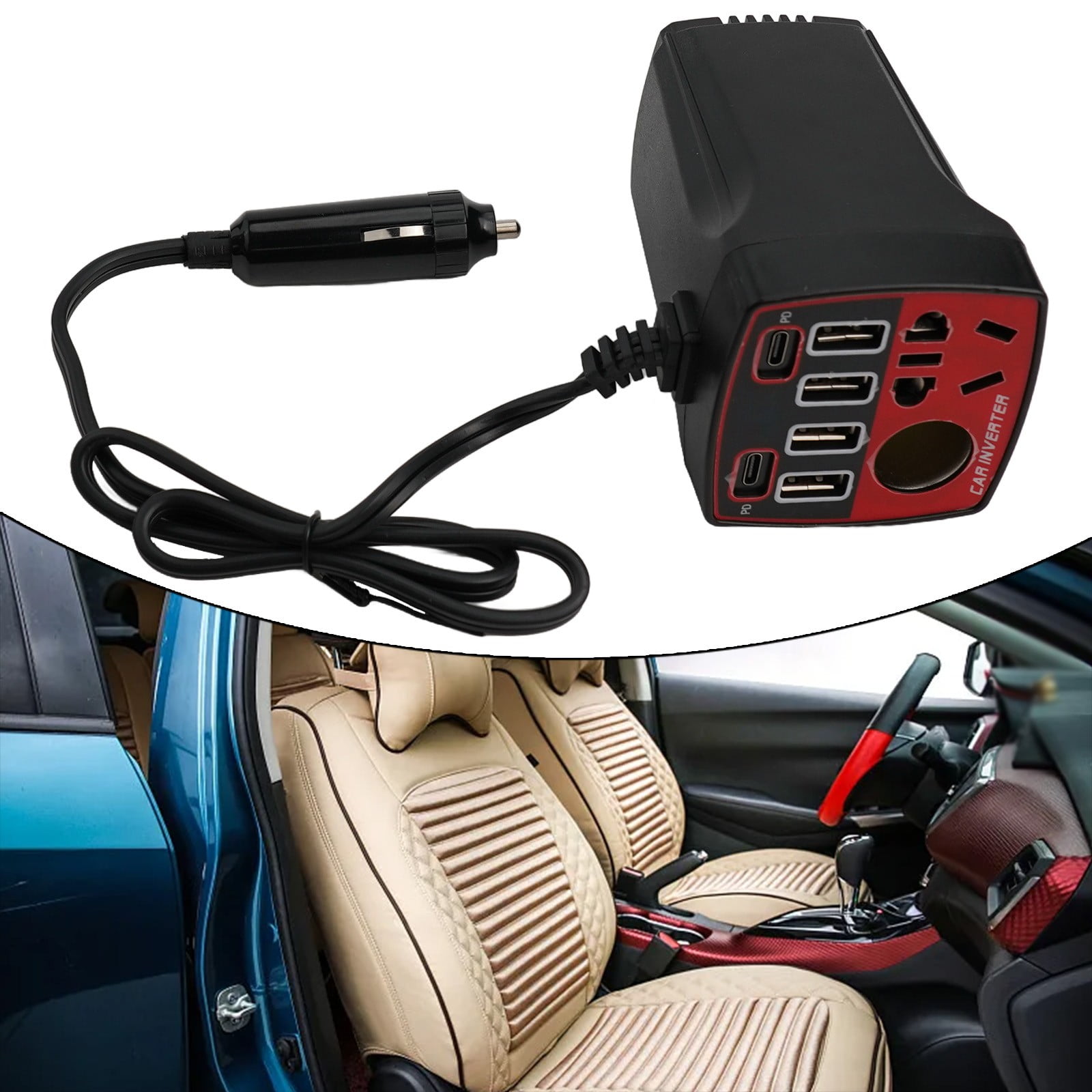 Huanke-Car Power Inverter DC12V/24V To DC220V Auto Power Converter Car ...