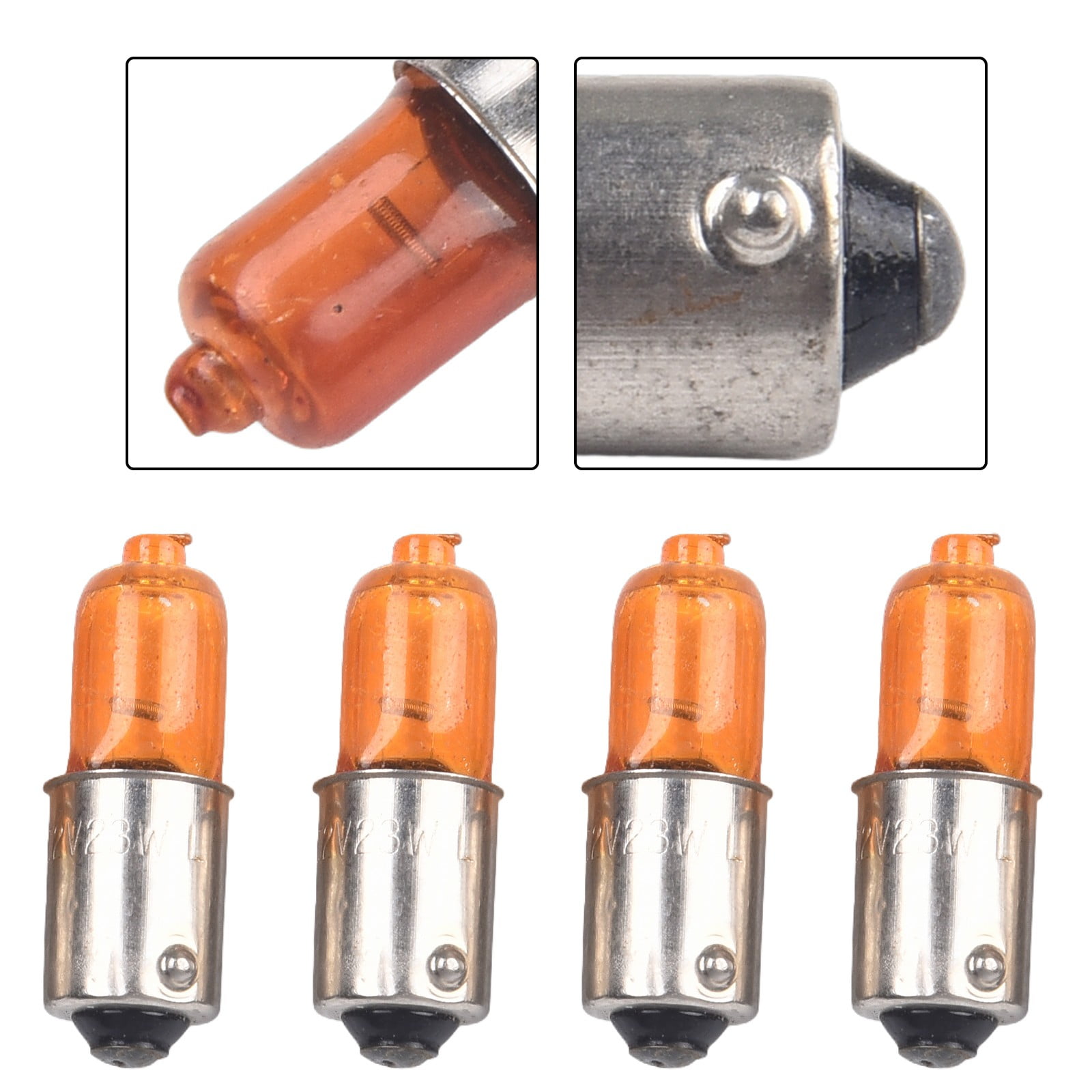 Huanke-Indicator Bulbs Motorcycle Turn Signal 12V 23W Amber BA9S Base ...