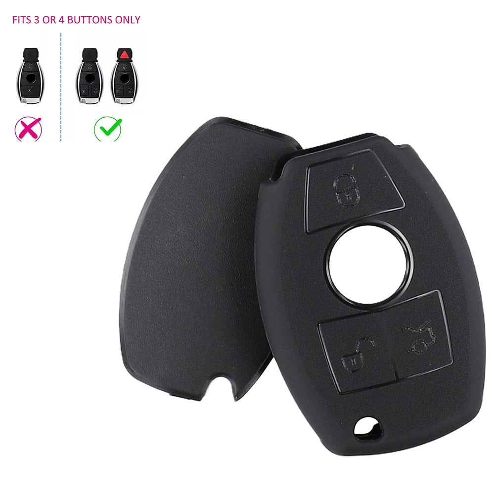 Huanke-Matte Black Car Key Fob Cover Case For Mercedes 3 4 Buttons W205 ...