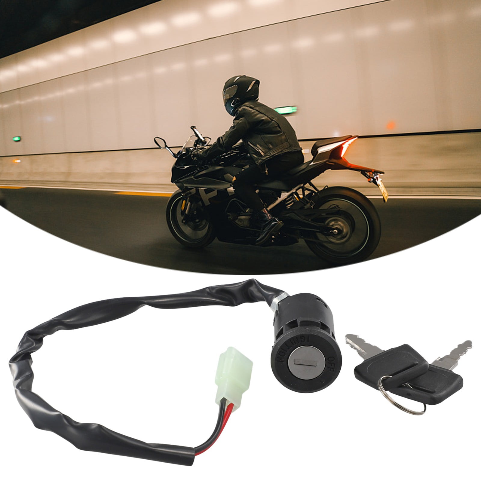 Huanke-Moped Ignition Key Switch 2 Wire 28mm Hole ATV Dirt Bike ...