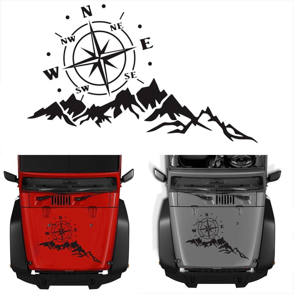 Huanke-Mountain Compass Car Sticker SUV Off-road Hood Decal Stickers ...