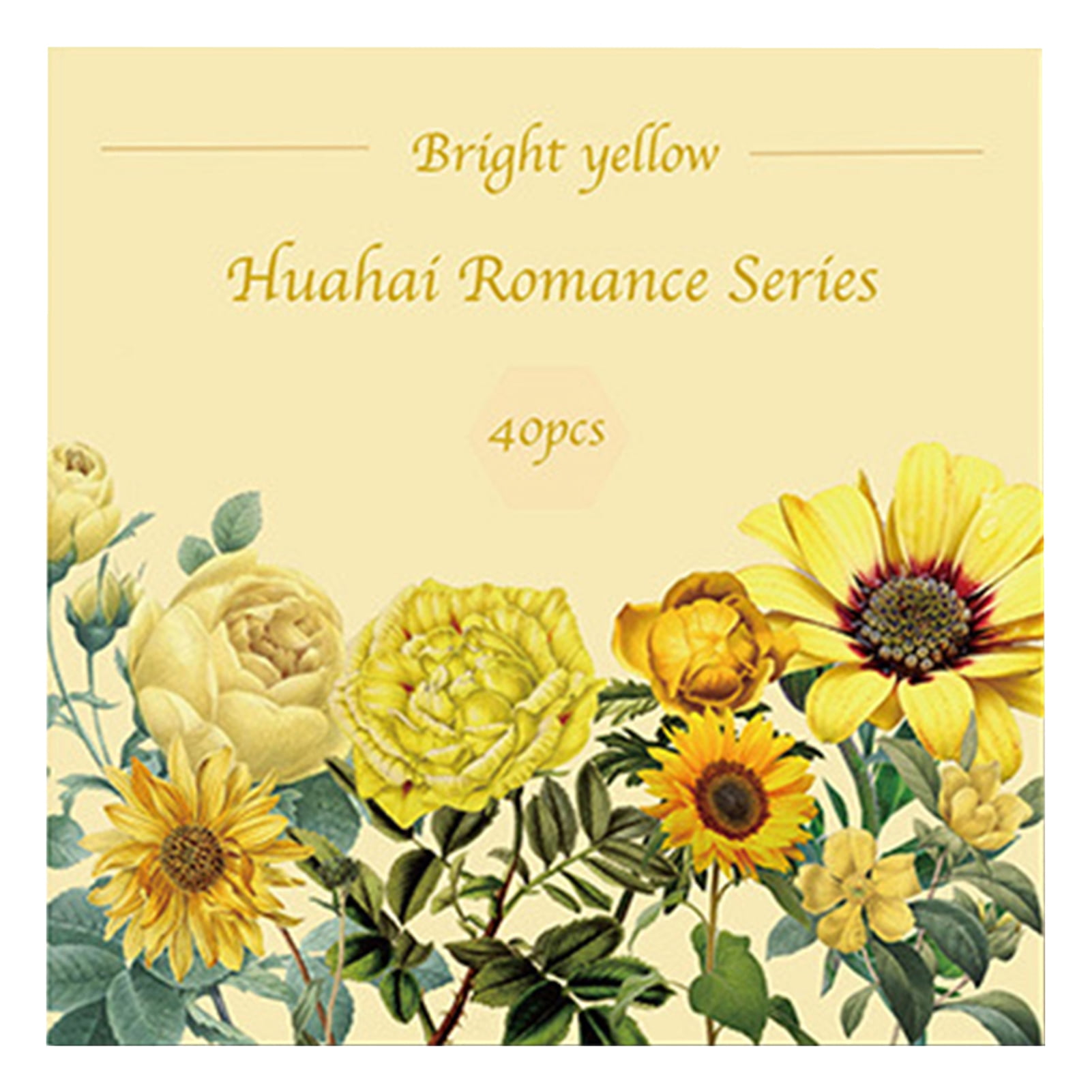 huanledash 1 Pack Handbook Stickers Self-adhesive Flower Series Diary ...