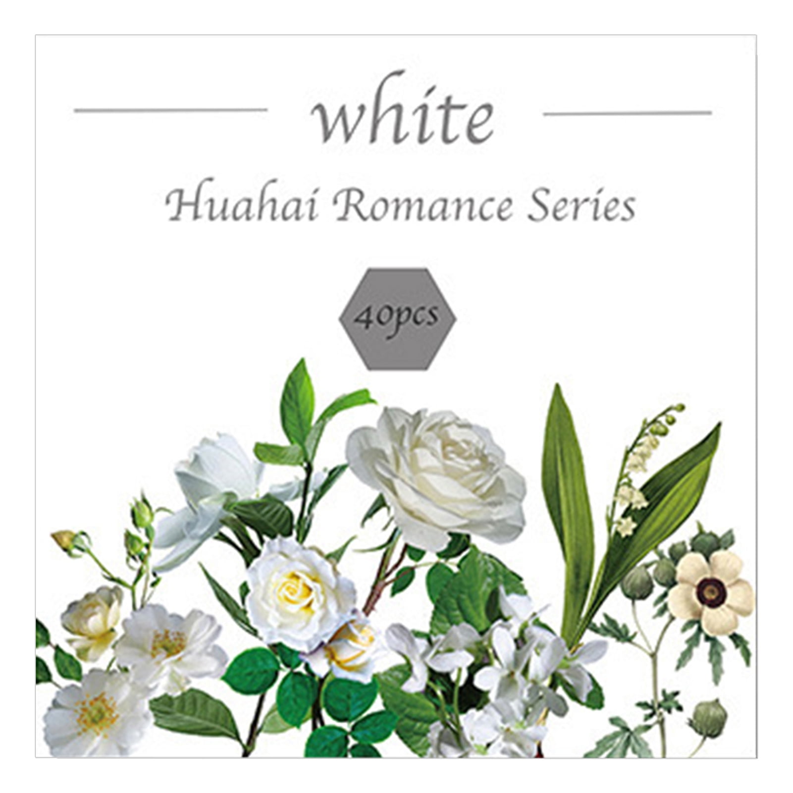 Huanledash 1 Pack Handbook Stickers Self-adhesive Flower Series Diary ...