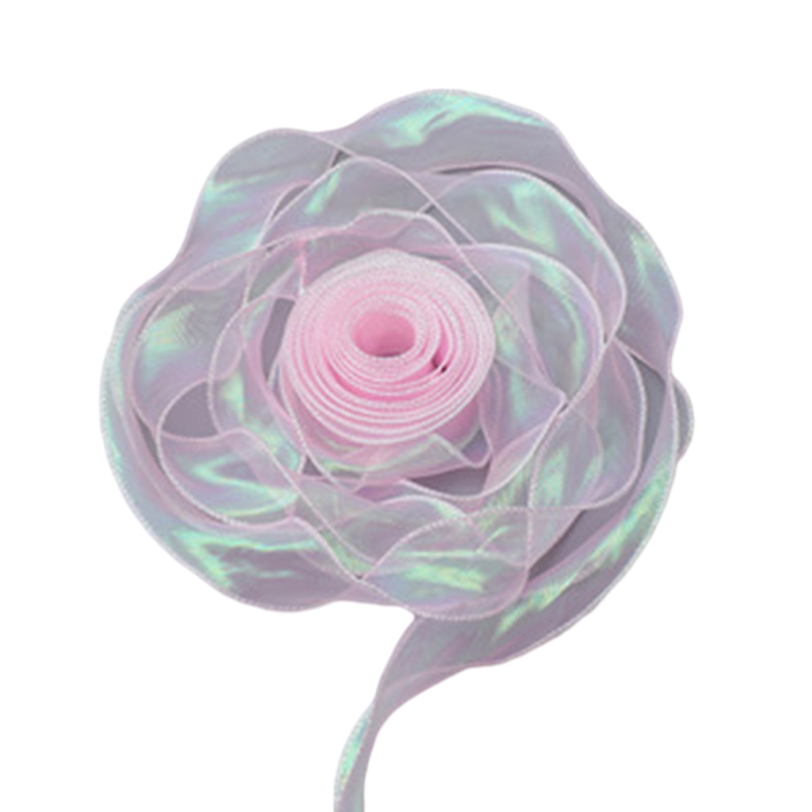 Huanledash 1 Roll 10 Yard Chiffon Ribbon Iridescent Valentine's Day ...