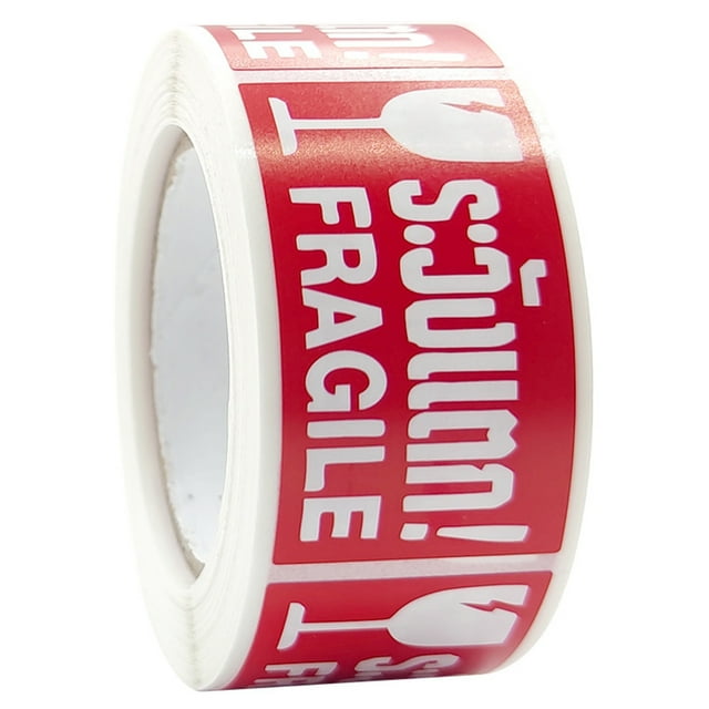 Huanledash 1 Roll Fragile Warning Label Sticker Self Adhesive Easy to ...