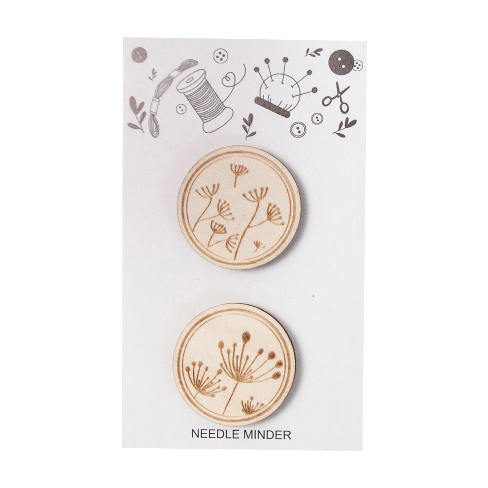 Huanledash 1 Set Carved Flower Pattern Round Needle Minder Cross Stitch ...